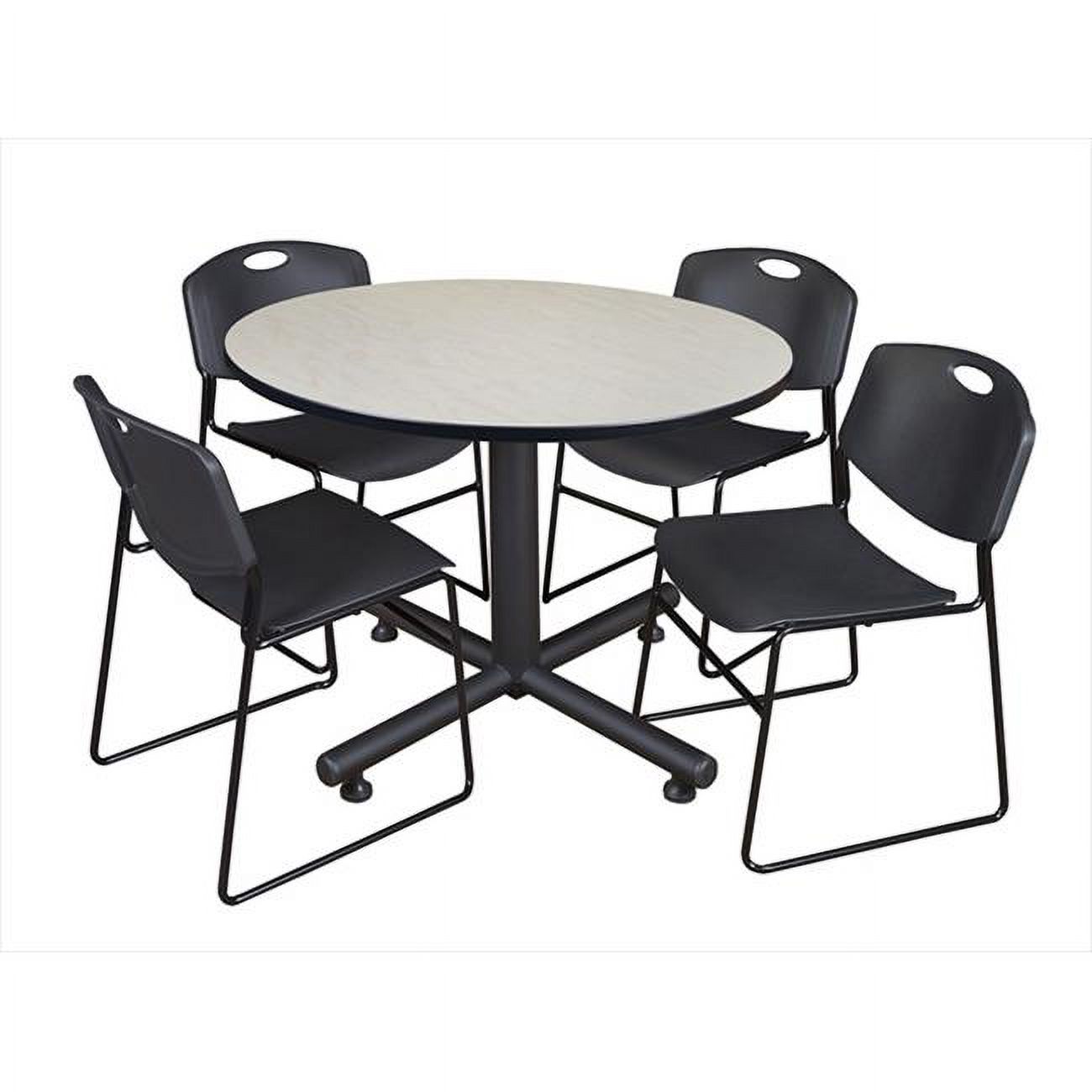 Regency 48 In. Round Laminate Table- Maple & Kobe Base With 4 Zeng ...