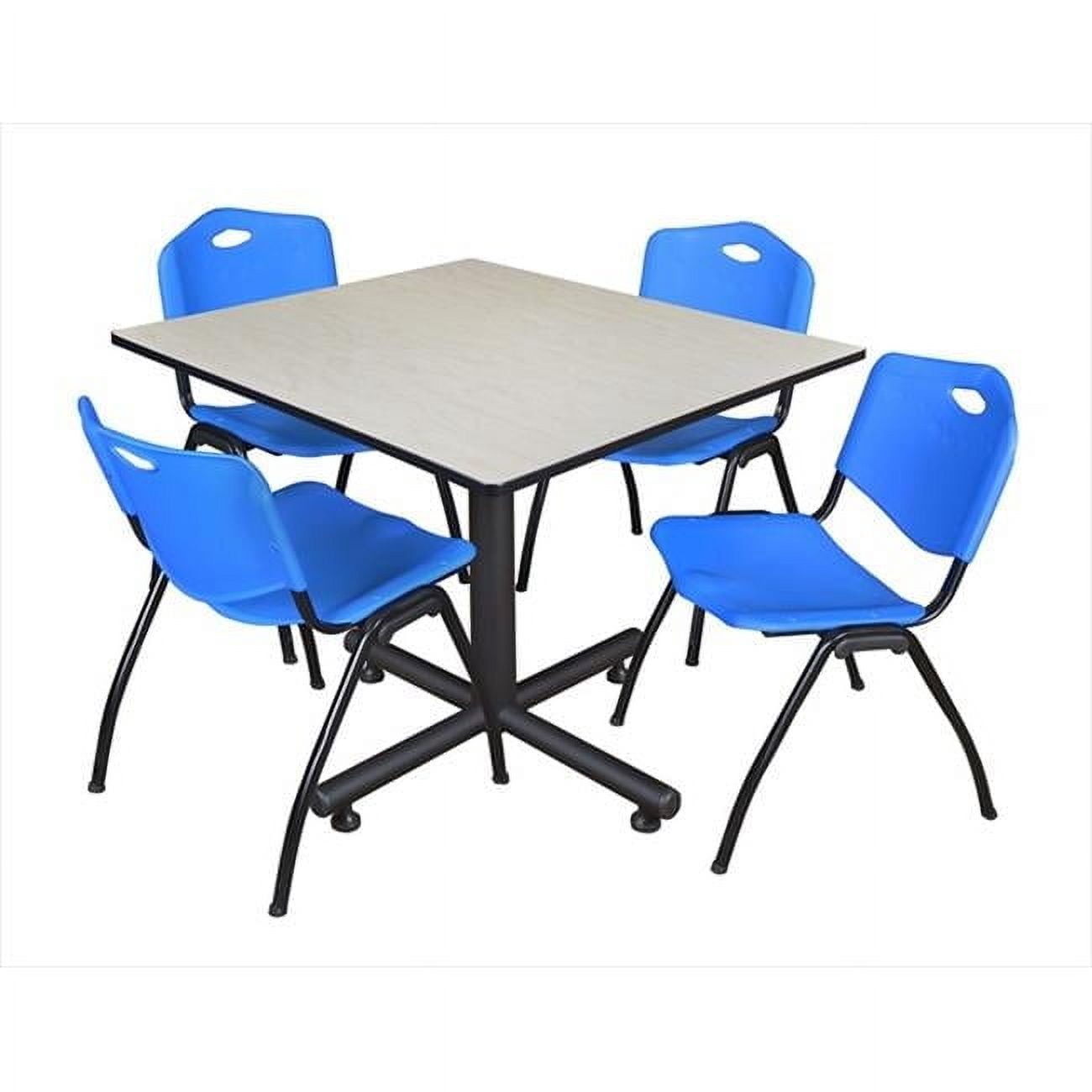 Regency 48 In. Square Laminate Table - Maple & Kobe Base With 4 M ...