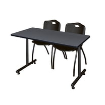 Regency Kobe 84 x 24 in. Flip-Top Training Nesting Table- Noble Oak, 2 ...