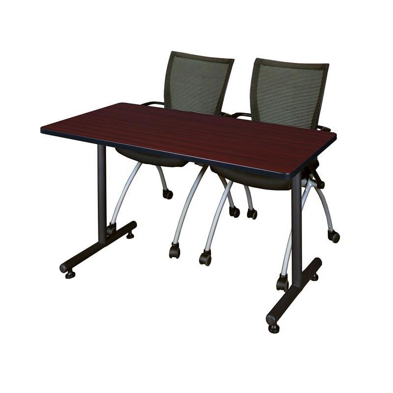 Regency 48" x 24" Kobe Training Table- Mahogany & 2 Apprentice Chairs ...