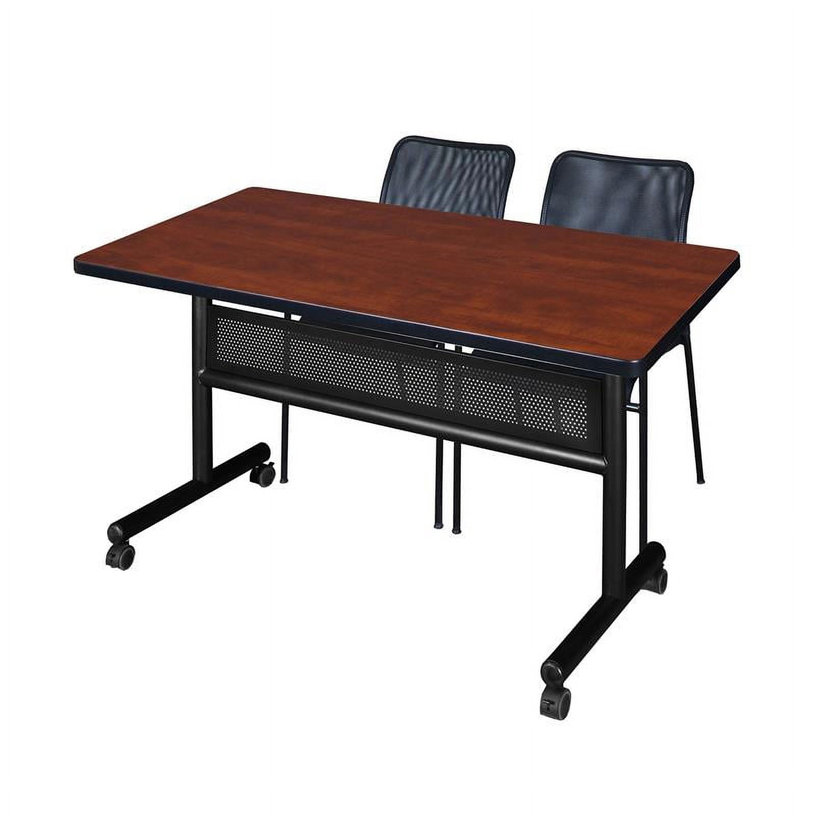 Regency 48" x 30" Flip Top Mobile Training Table w/ Divider & 2 Stack ...