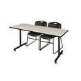 Regency Kobe 60 x 30 in. T-Base Training Seminar Table- Maple, 2 Zeng ...