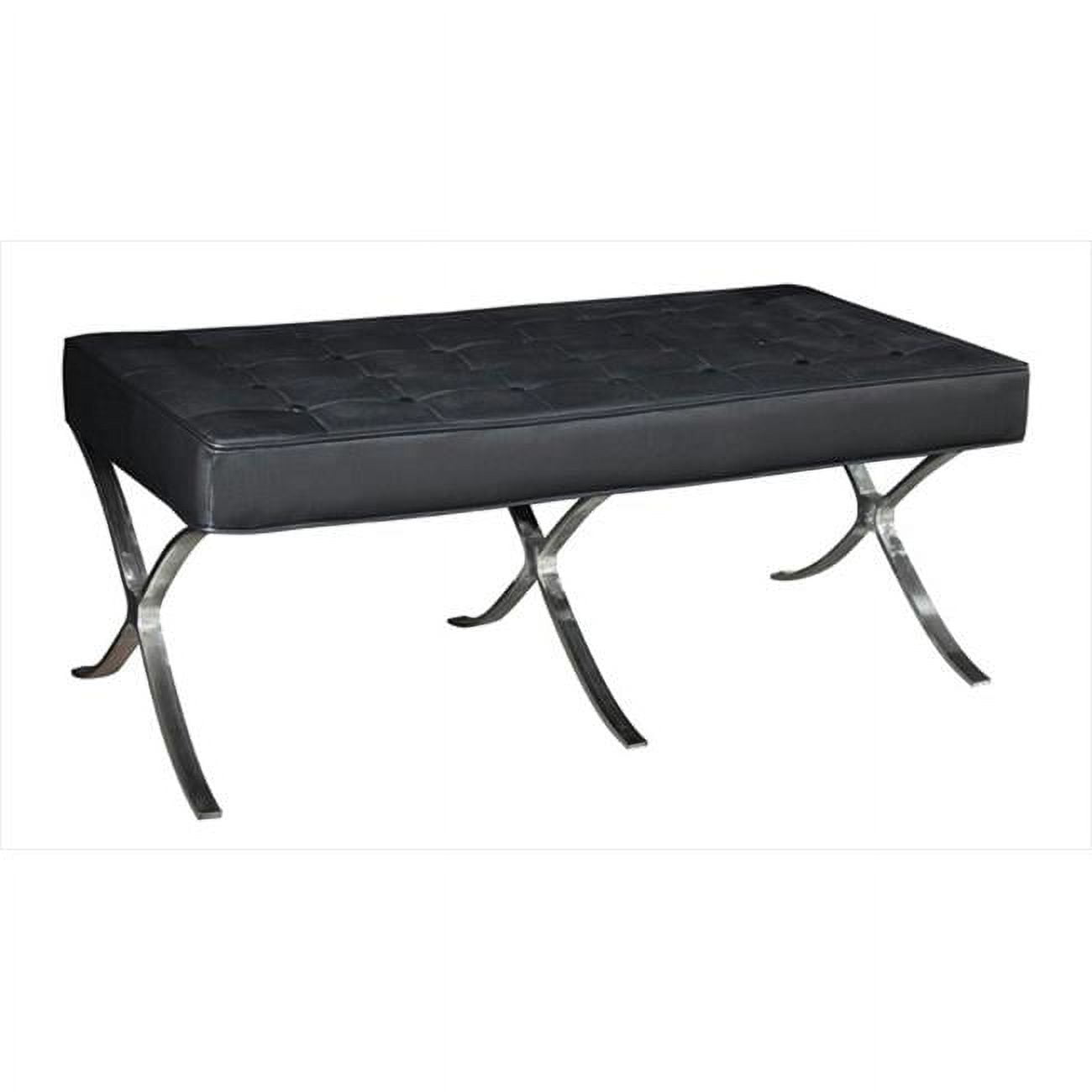 Regency 7105BK 45 X 23 In. Leather And Chrome Bench - Black - Walmart.com