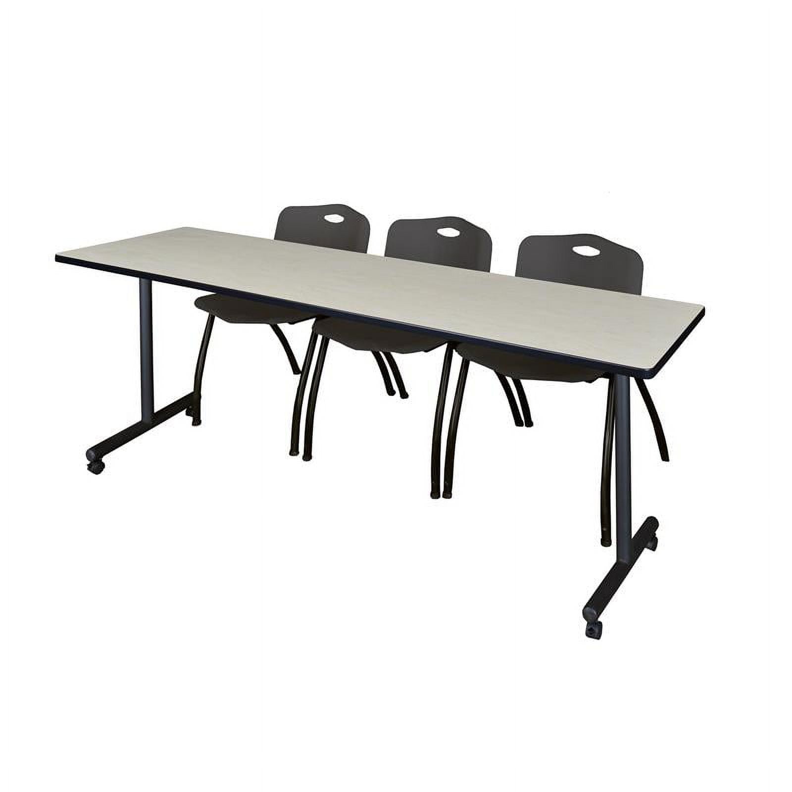 Regency 84" x 24" Kobe Mobile Training Table- Maple & 3 'M' Stack ...