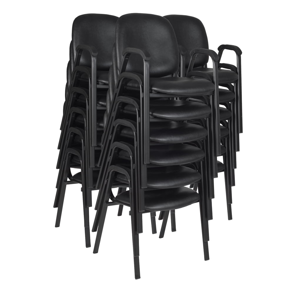 Regency Ace Vinyl Stack Chair (18 pack)- Black - Walmart.com