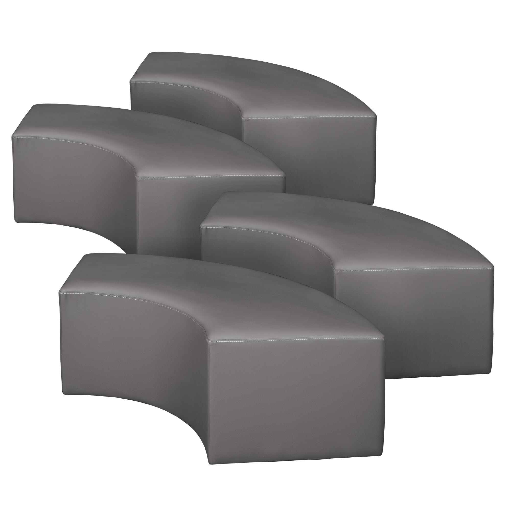 Regency Aurora Curved Vinyl Ottoman (Set of 4)- Grey - Walmart.com