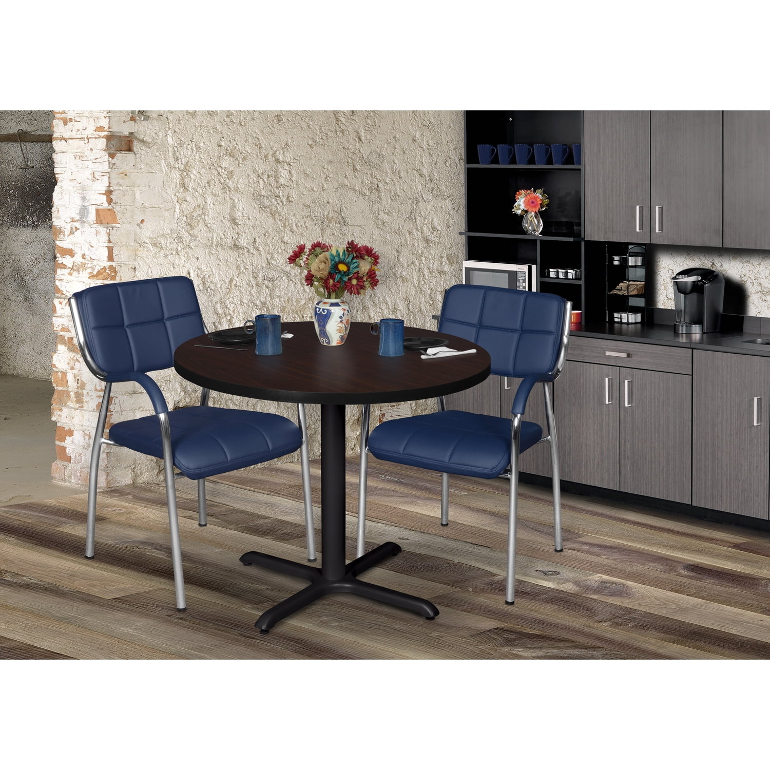 Regency Cain 36" Round Breakroom Table- Mahogany - Walmart.com