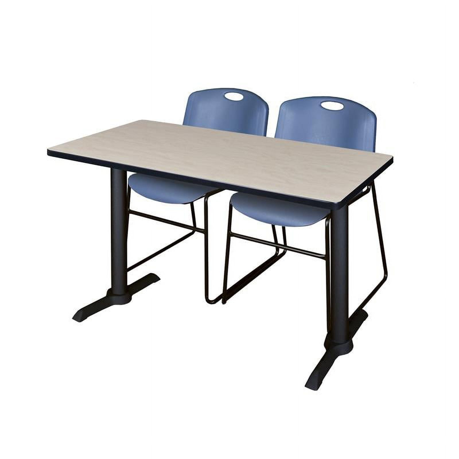 Regency Cain 48" x 24" Training Table- Maple & 2 Zeng Stack Chairs ...