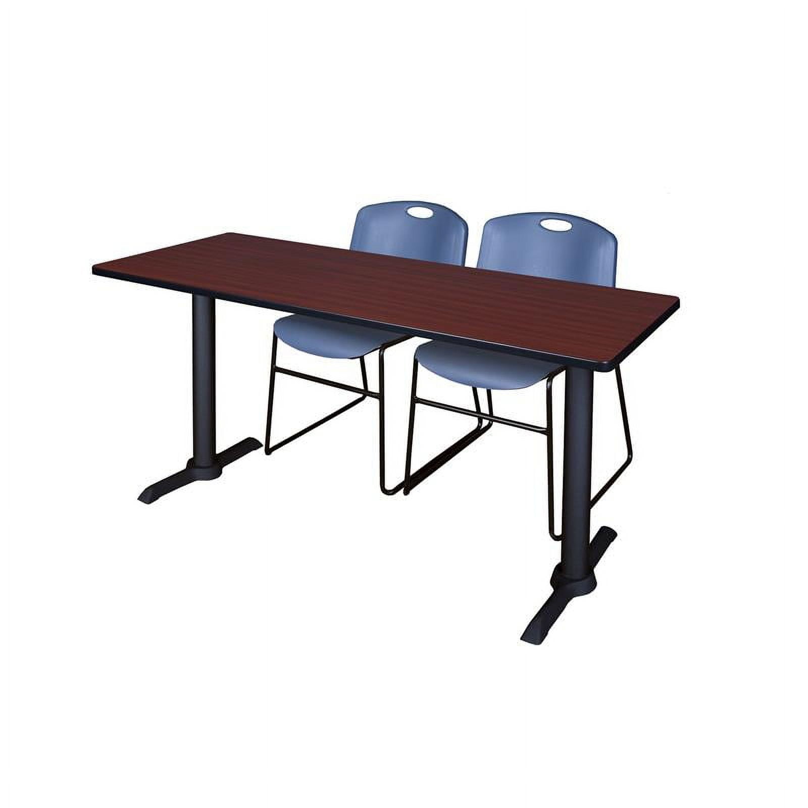 Regency Cain 60" x 24" Training Table- Mahogany & 2 Zeng Stack Chairs ...
