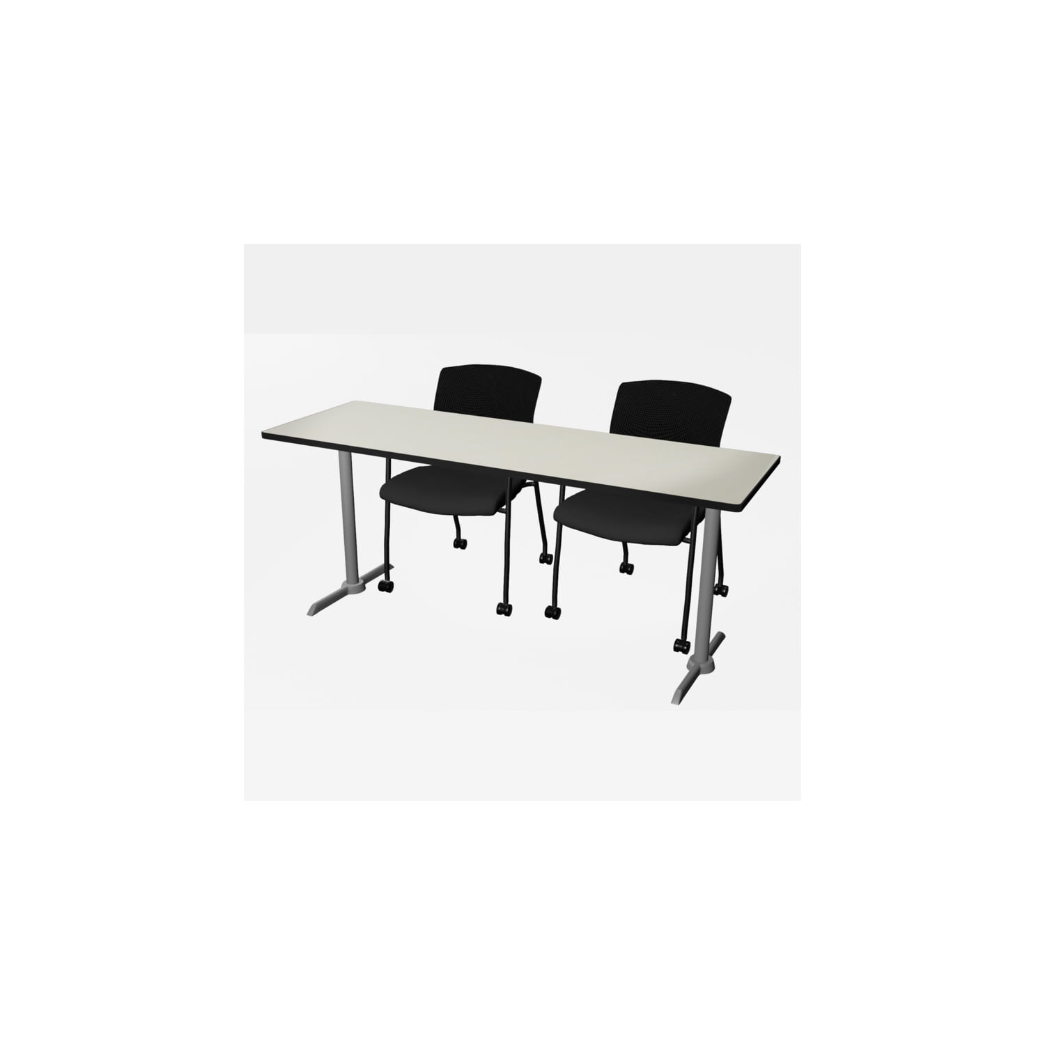 Regency Cain 72 x 24 in. T-Base Training Seminar Table- Maple & 2 ...