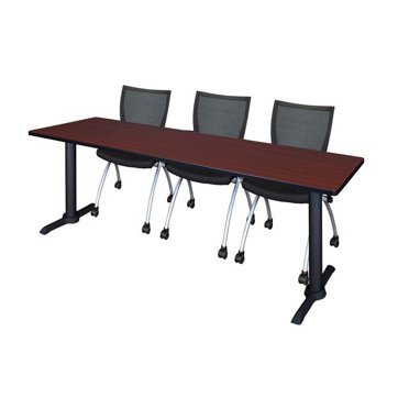 60" x 24" Kobe Mobile Training Table- Maple & 2 Apprentice Chairs ...