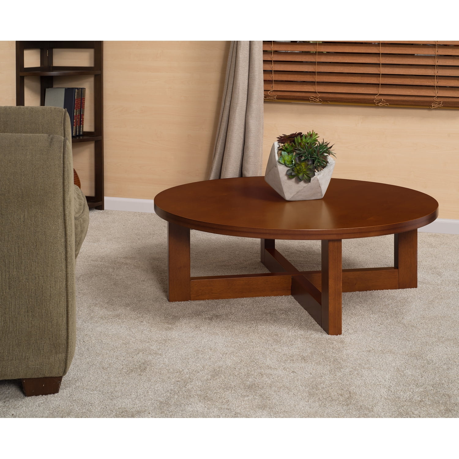 Regency Chloe Round Veneer Coffee Table in Cherry - Walmart.com