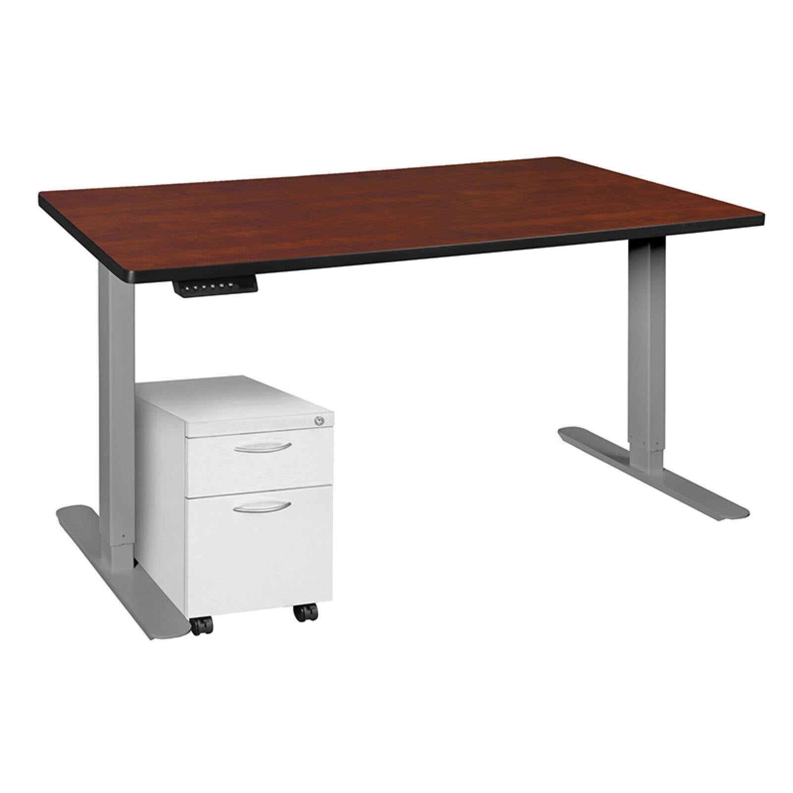Regency Esteem 72 In. Office Standing Adjustable Power Desk with Black ...