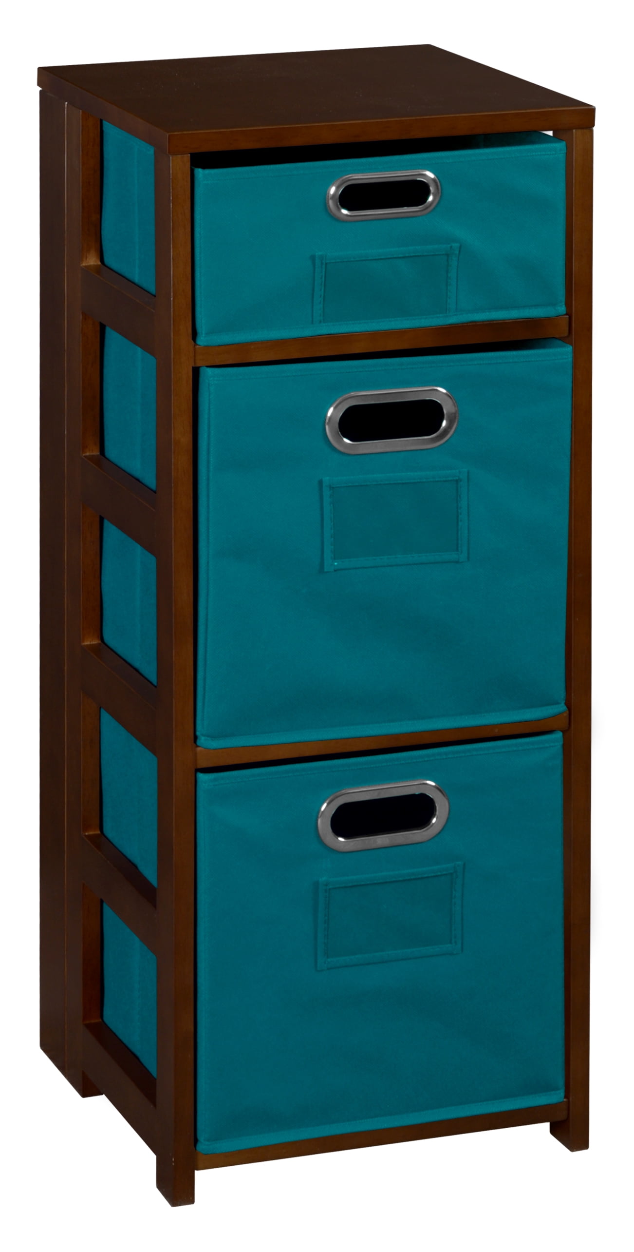 Regency Flip Flop 34 in Square Folding Bookcase with Folding Fabric ...