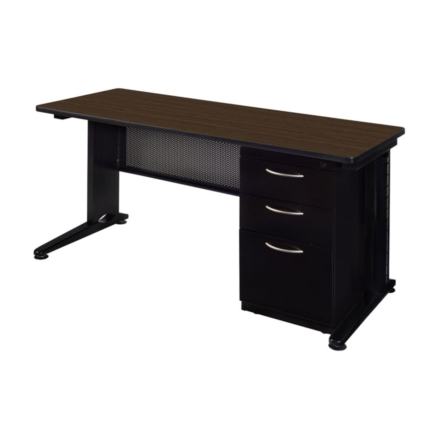Regency Fusion 60 x 24 Teachers Desk with Single Pedestal Drawer Unit ...