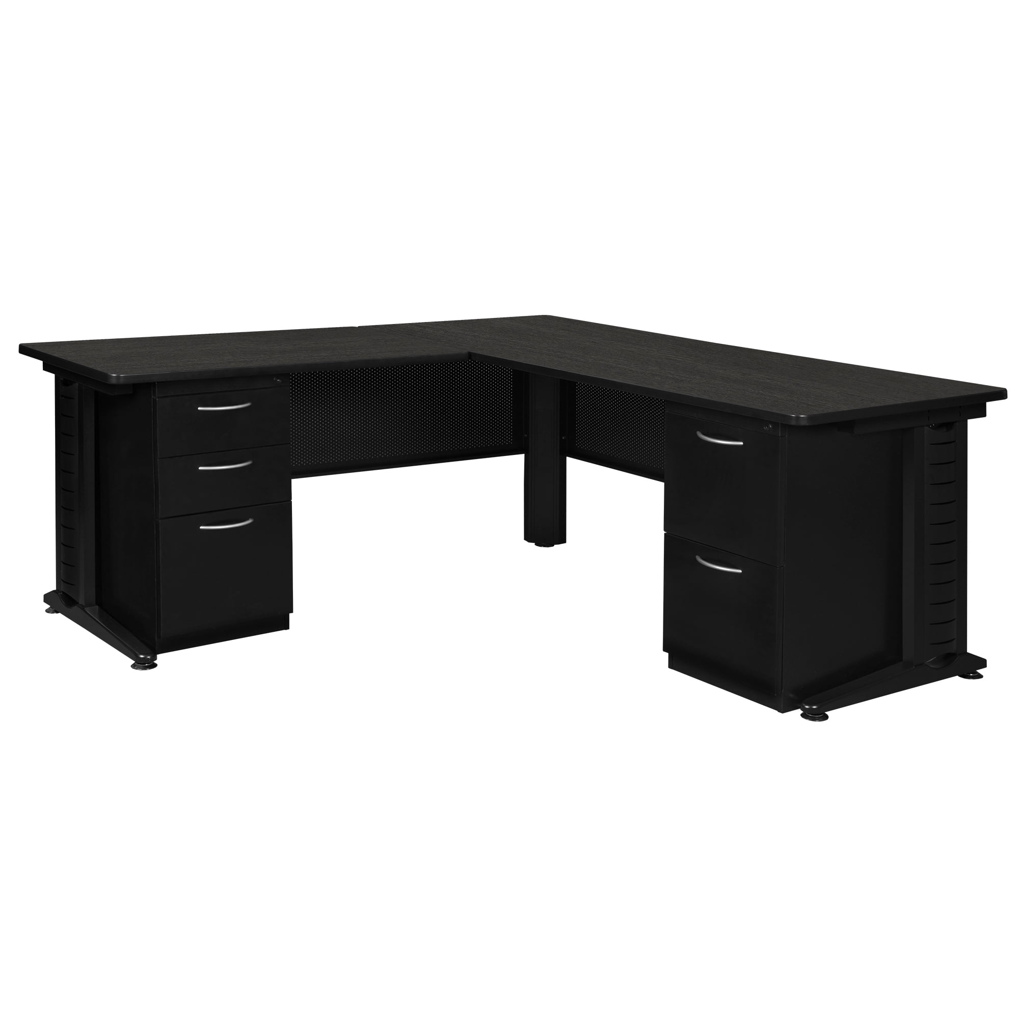 Regency Fusion 66 x 72 in. L Shaped Desk with Double Pedestal Drawer ...
