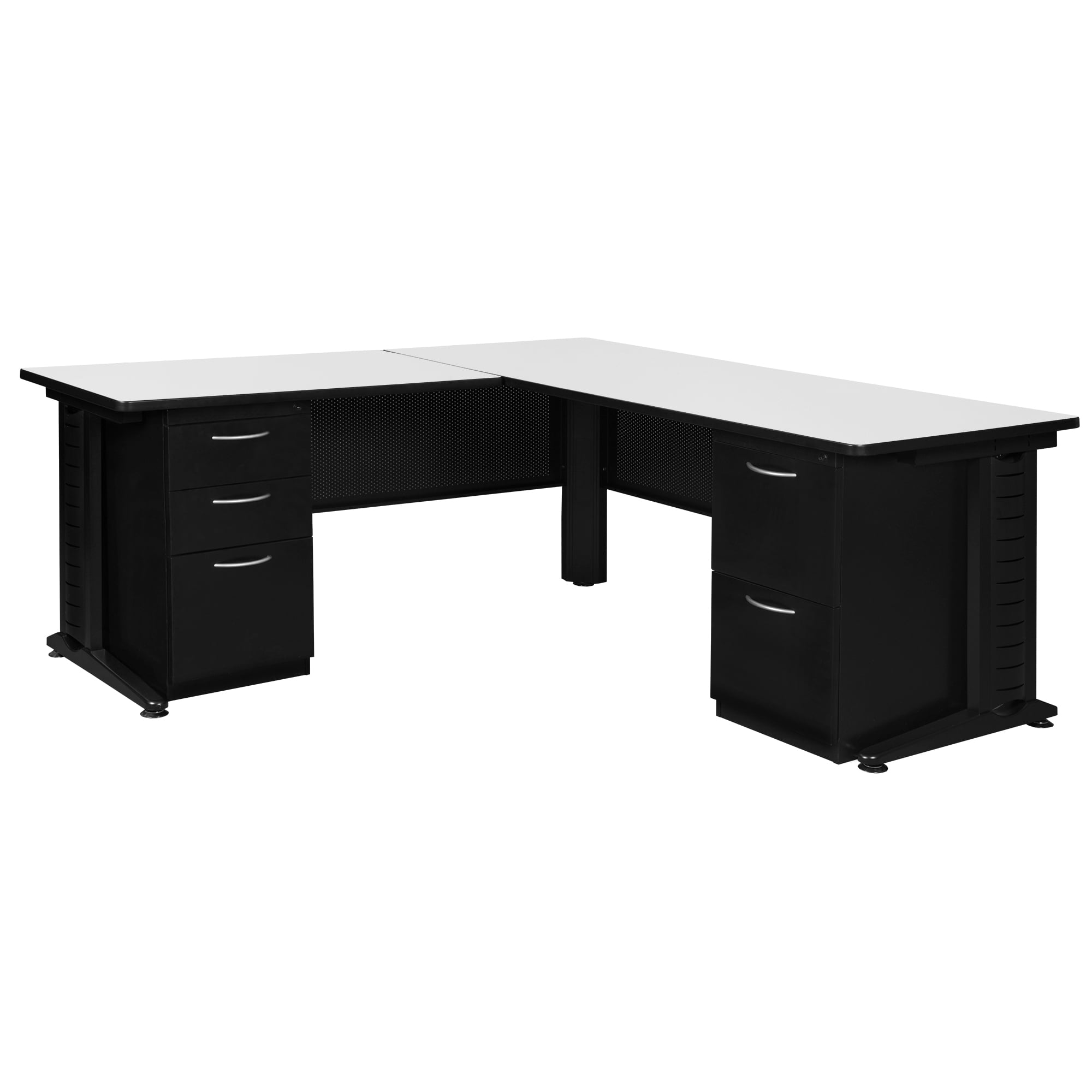 Regency Fusion 66 x 78 in. L Shaped Desk with Double Pedestal Drawer ...