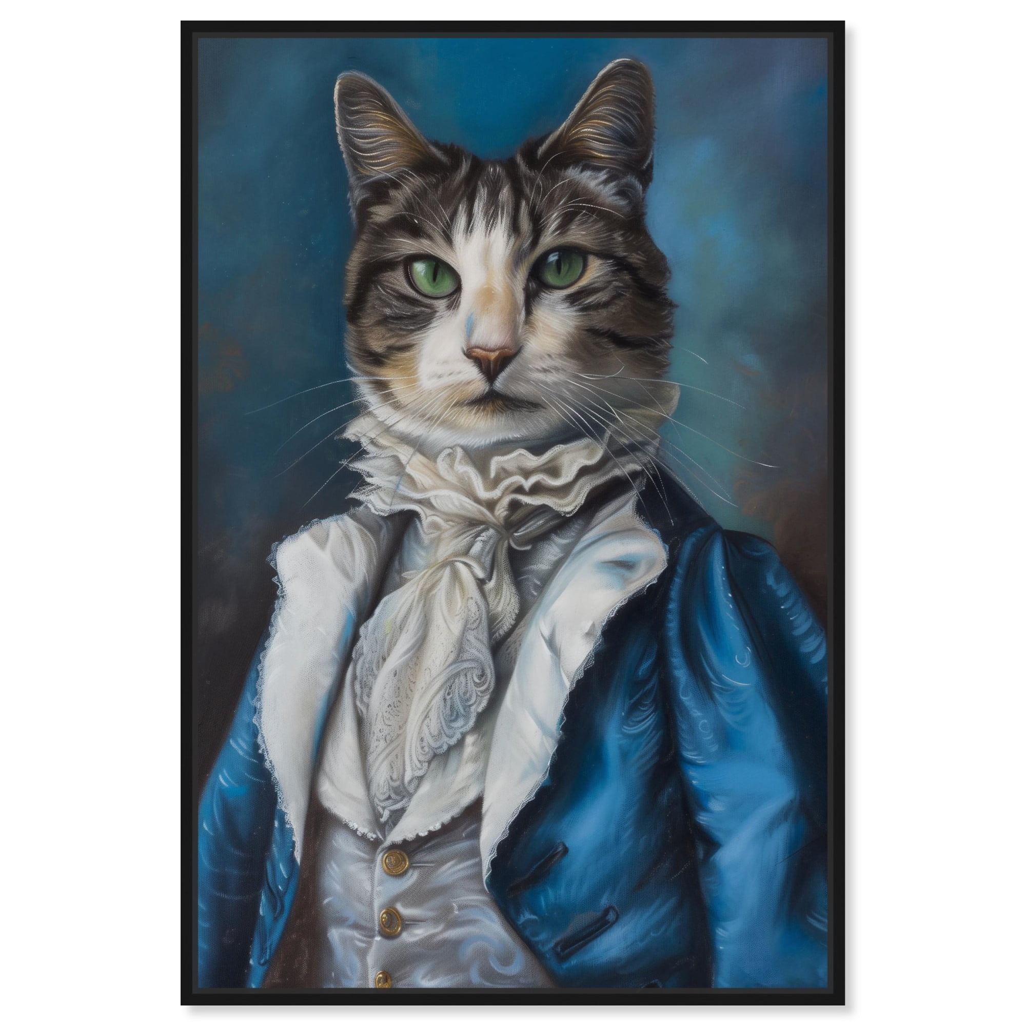 Regency Gentleman Cat Canvas Quirky Cat Art Prints By Notoriart, Black ...