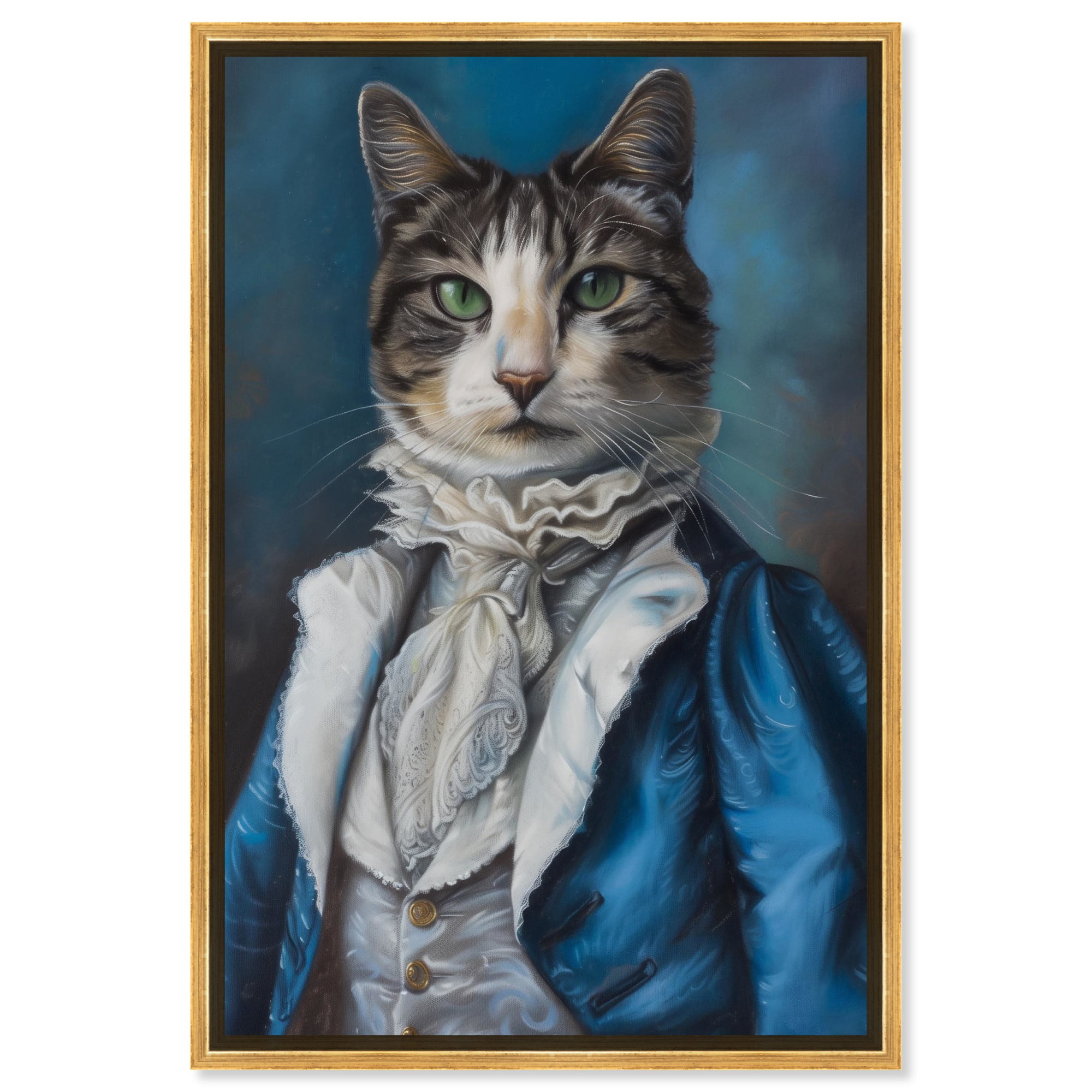 Regency Gentleman Cat Canvas Quirky Cat Art Prints By Notoriart, Gold ...