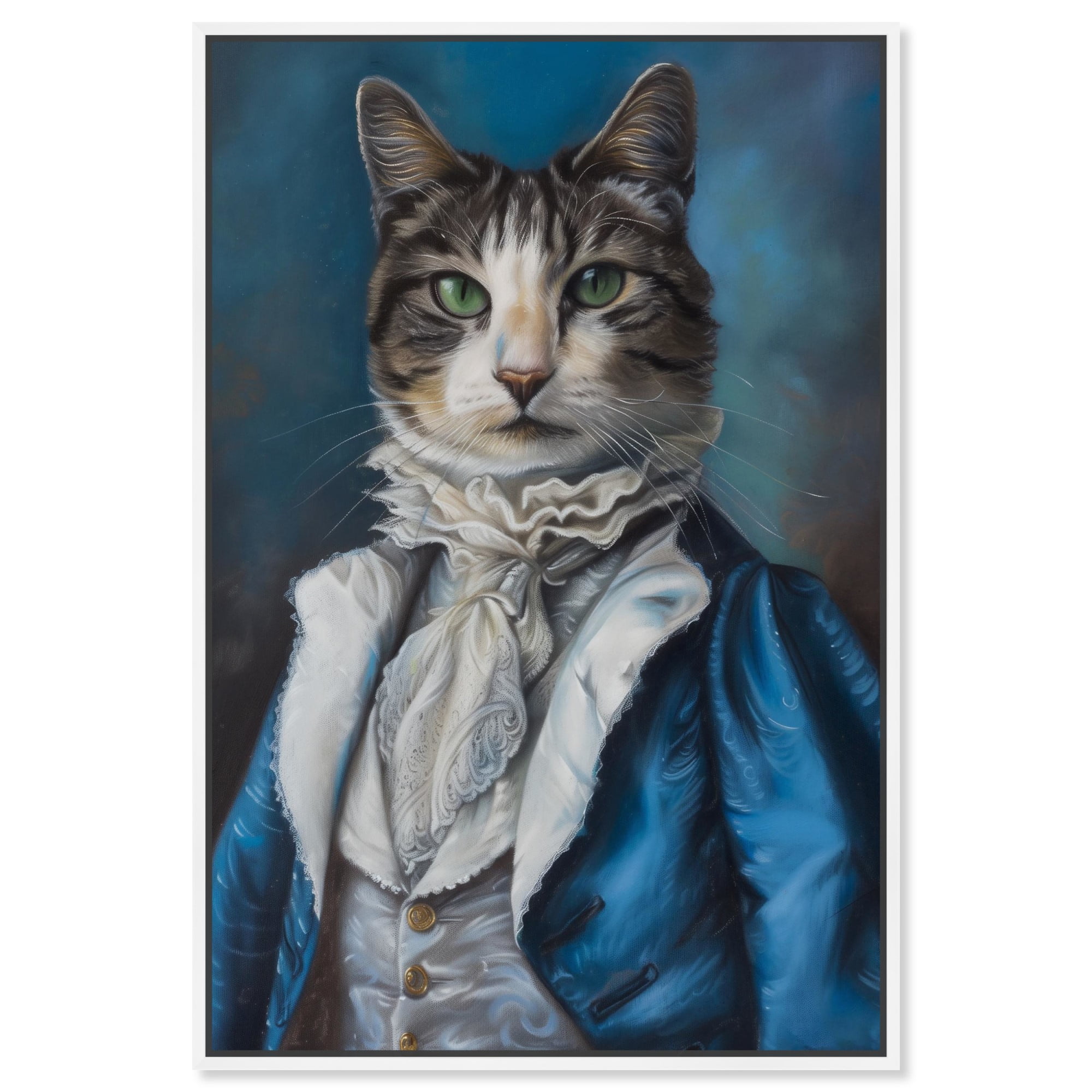 Regency Gentleman Cat Canvas Quirky Cat Art Prints By Notoriart, White ...