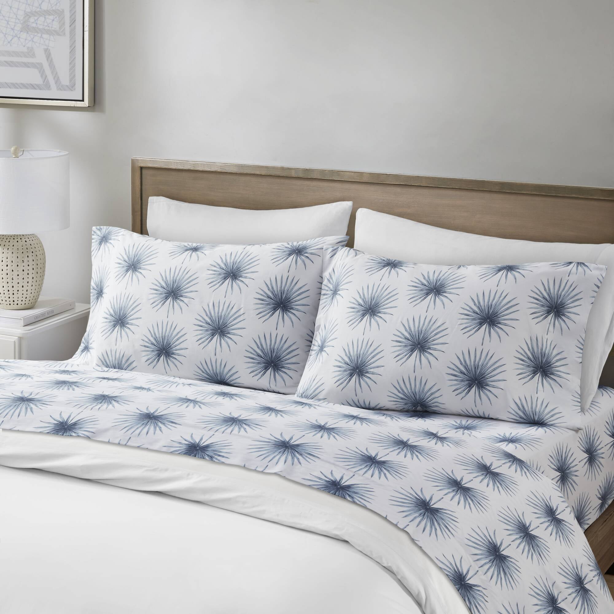 Regency Heights 200 TC Cotton Sheet Sets Printed Bed Sheets,Queen,Blue ...