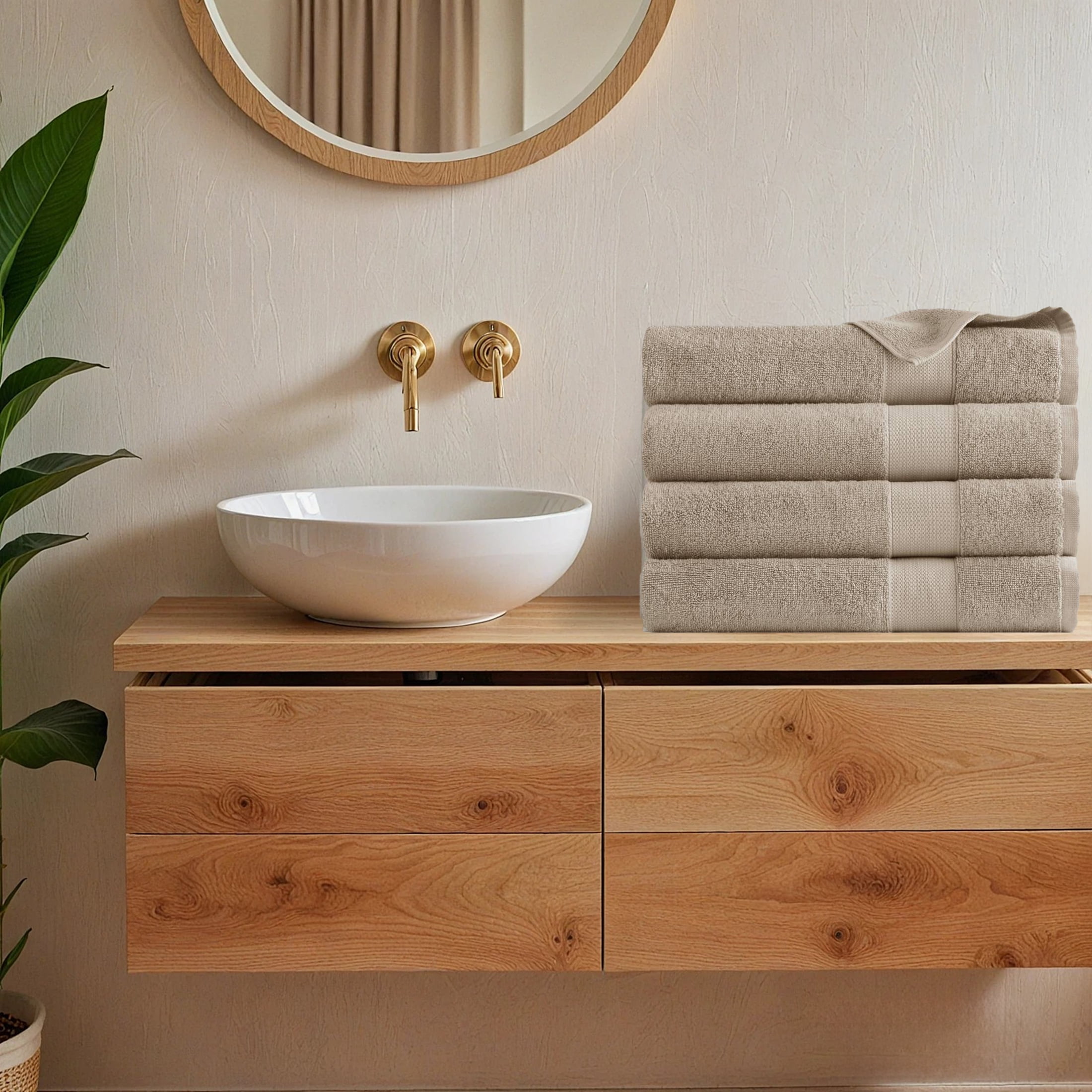 Regency Heights Plush Solid Print Plain Towels & Washcloths, 4-Piece ...