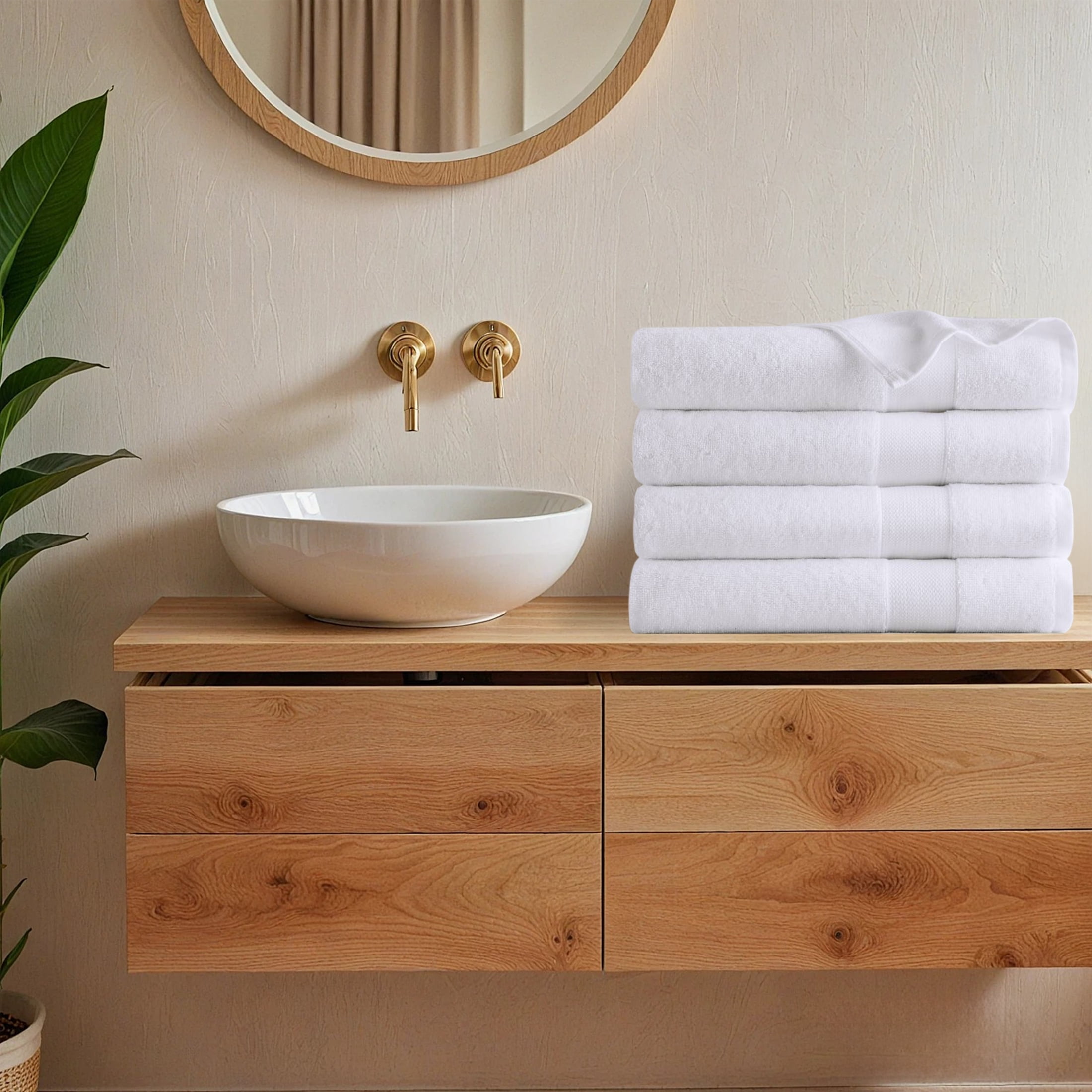 Regency Heights Plush Solid Print Plain Towel Set, 4-Count - Walmart.com