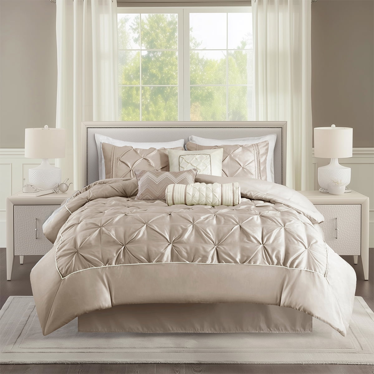Regency Heights California King Comforter Sets, 7-Piece Tufted Pintuk ...
