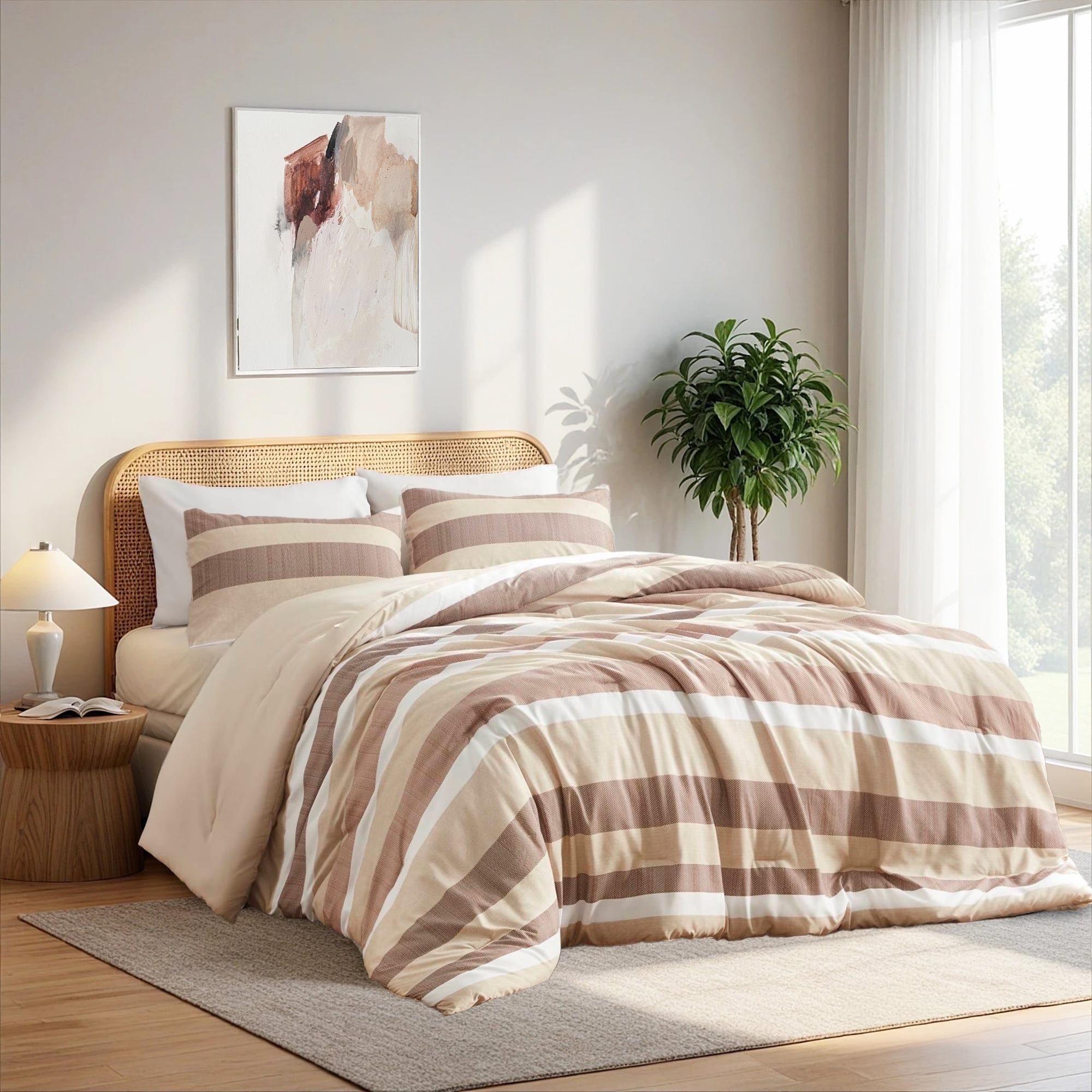 Regency Heights Full/Queen Comforter Sets, Reversible Striped Comforter ...