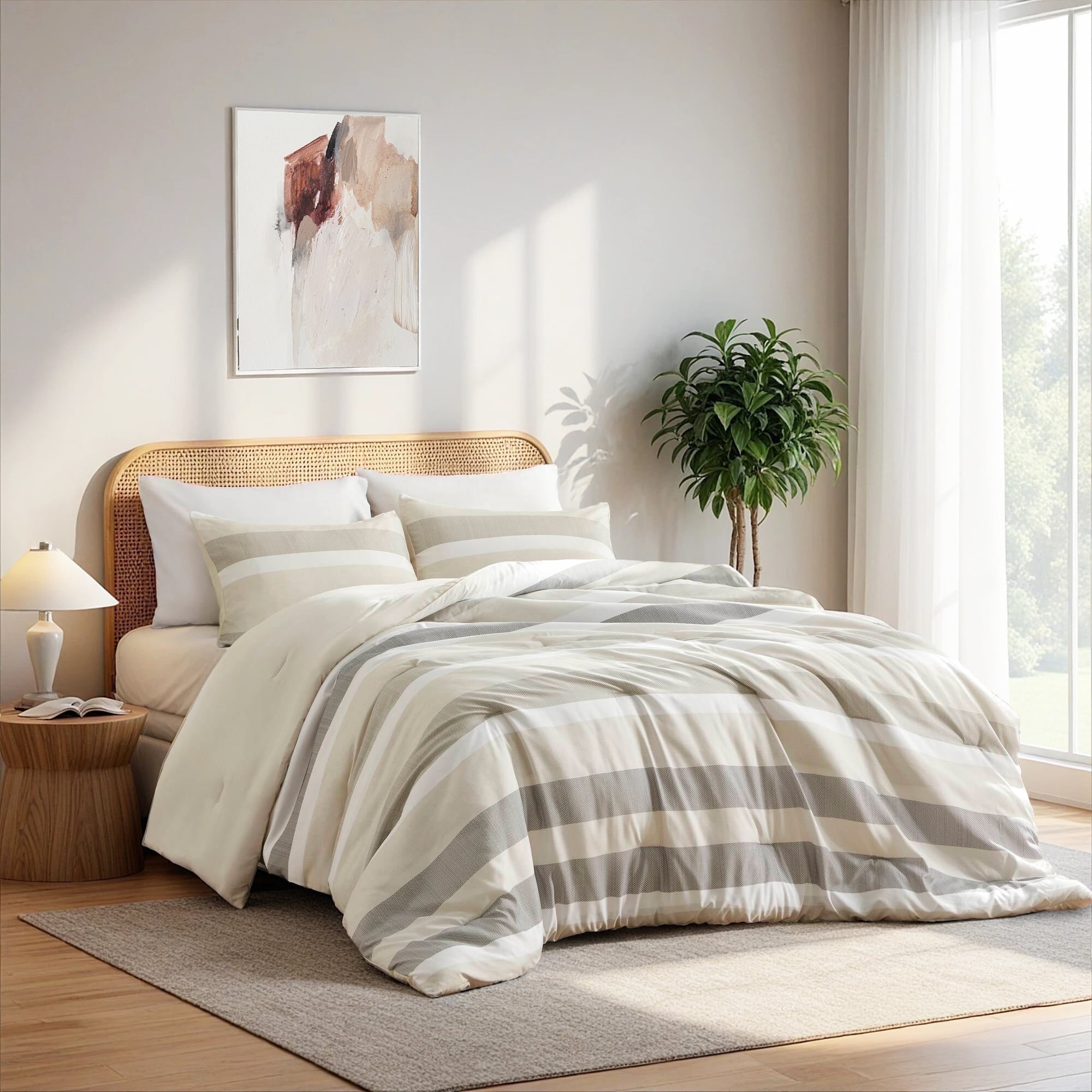 Regency Heights King/Cal King Comforter Sets, Reversible Striped ...