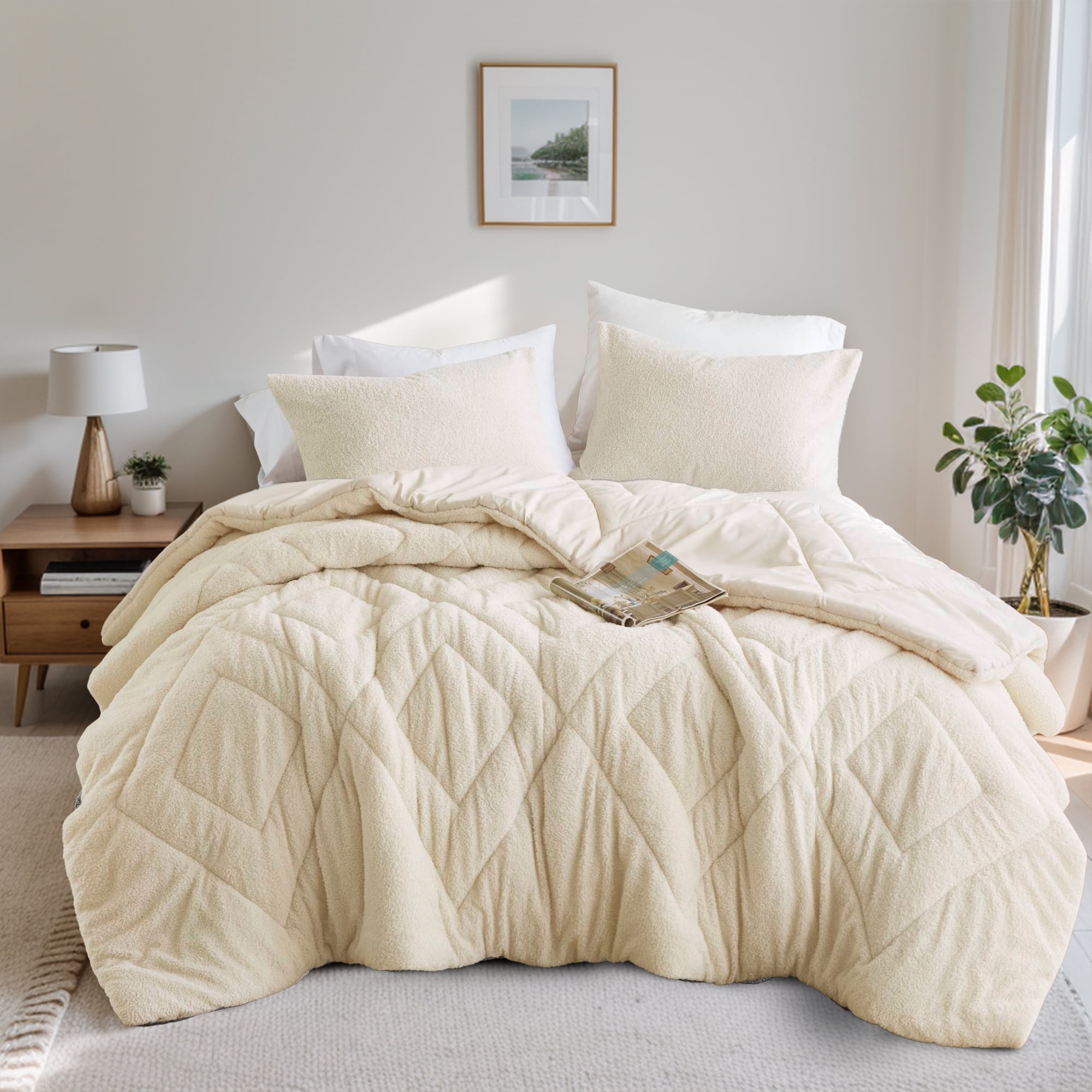 Regency Heights King/Cal King Quilted Fluffy Comforter Set, 3-Piece ...