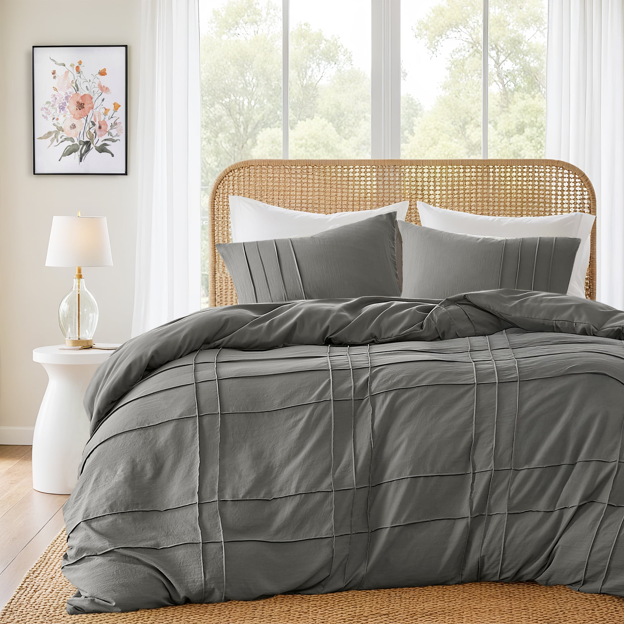 Regency Heights King Duvet Cover Set, Soft Washed Pleated Duvet Cover ...