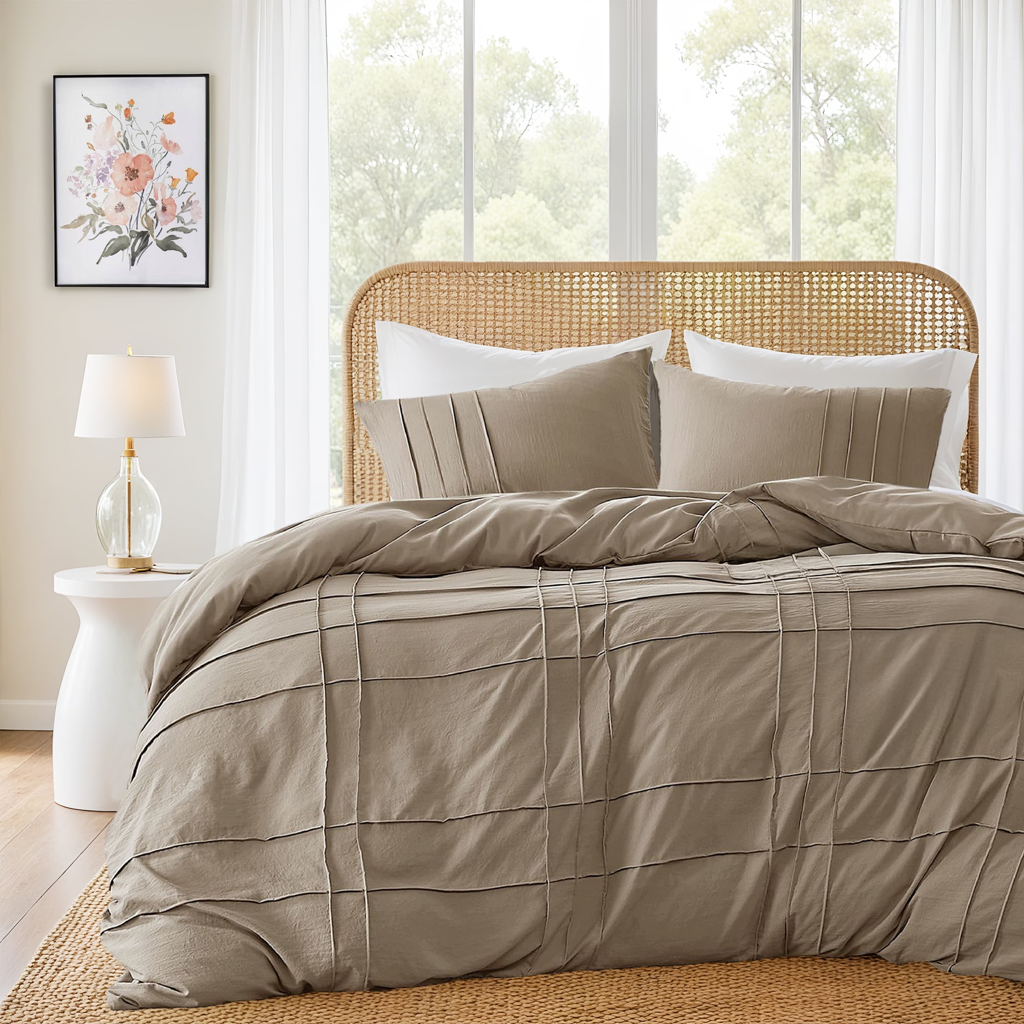 Regency Heights Queen Duvet Cover Set, Soft Washed Pleated Duvet Cover ...