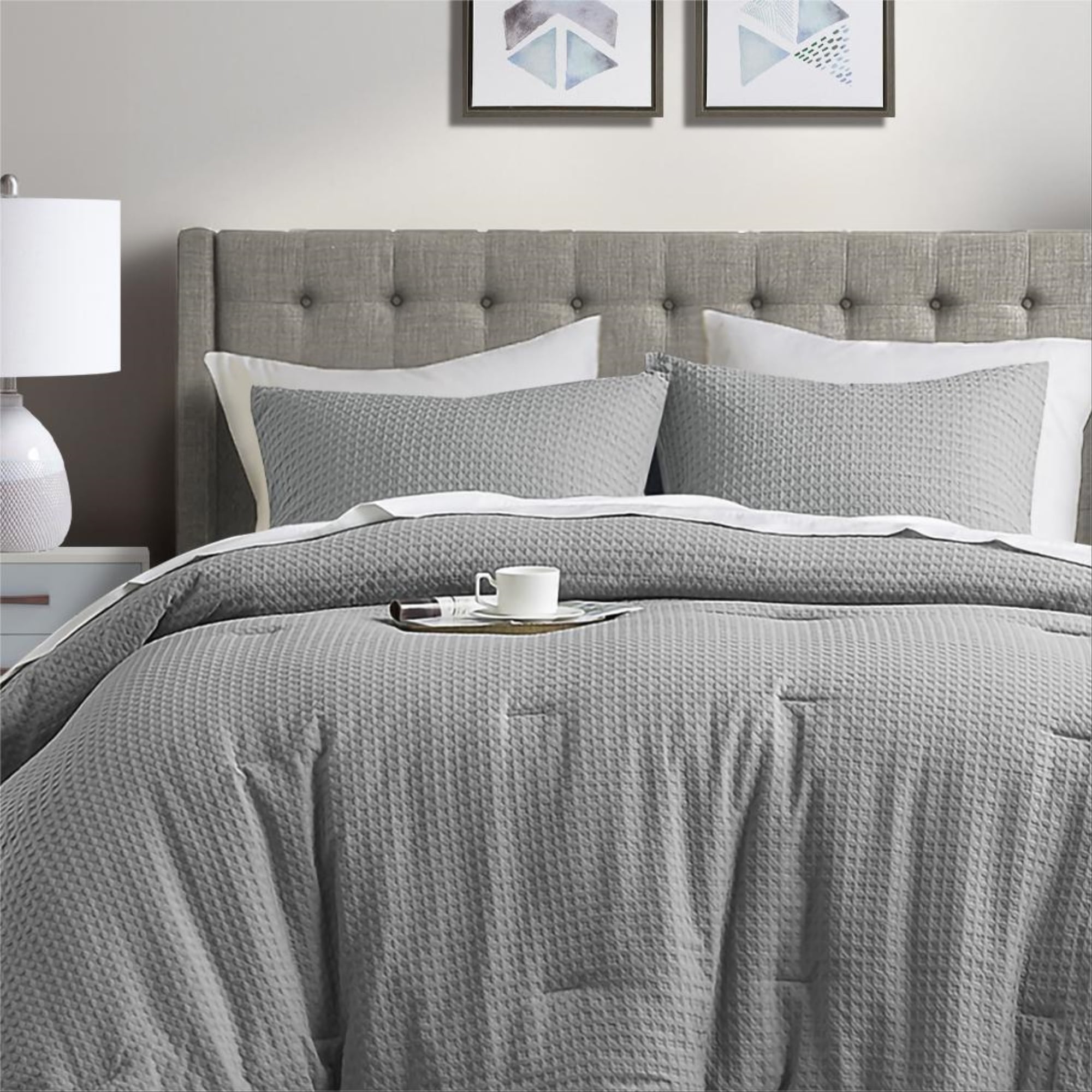 Regency Heights Textured Full/Queen Comforter Sets 3 Piece Bedding with ...