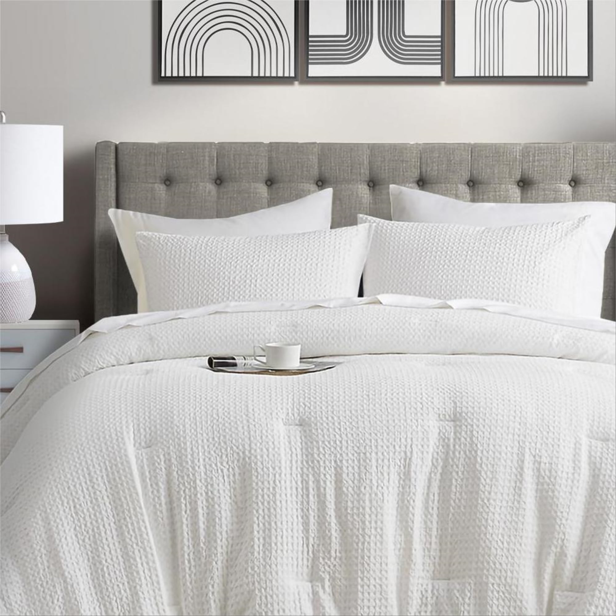 Regency Heights Textured Full/Queen Comforter Sets 3 Piece Bedding with ...