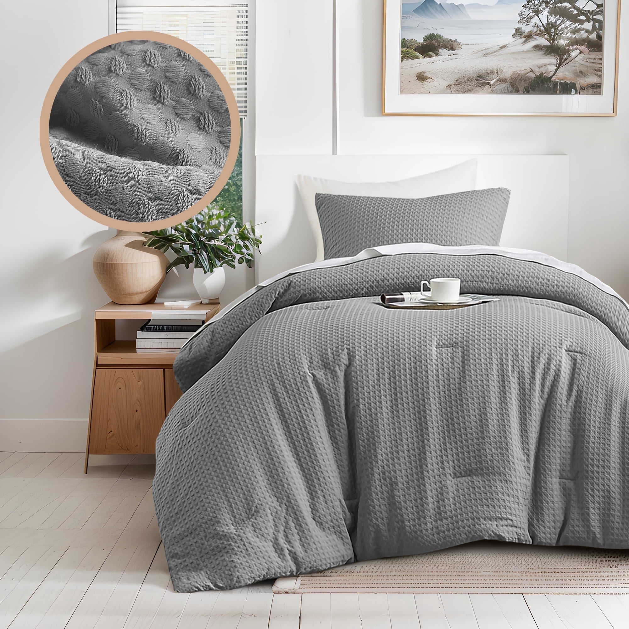 Regency Heights Textured Waffle Like Comforter Sets Twin/Twin XL, 2 ...