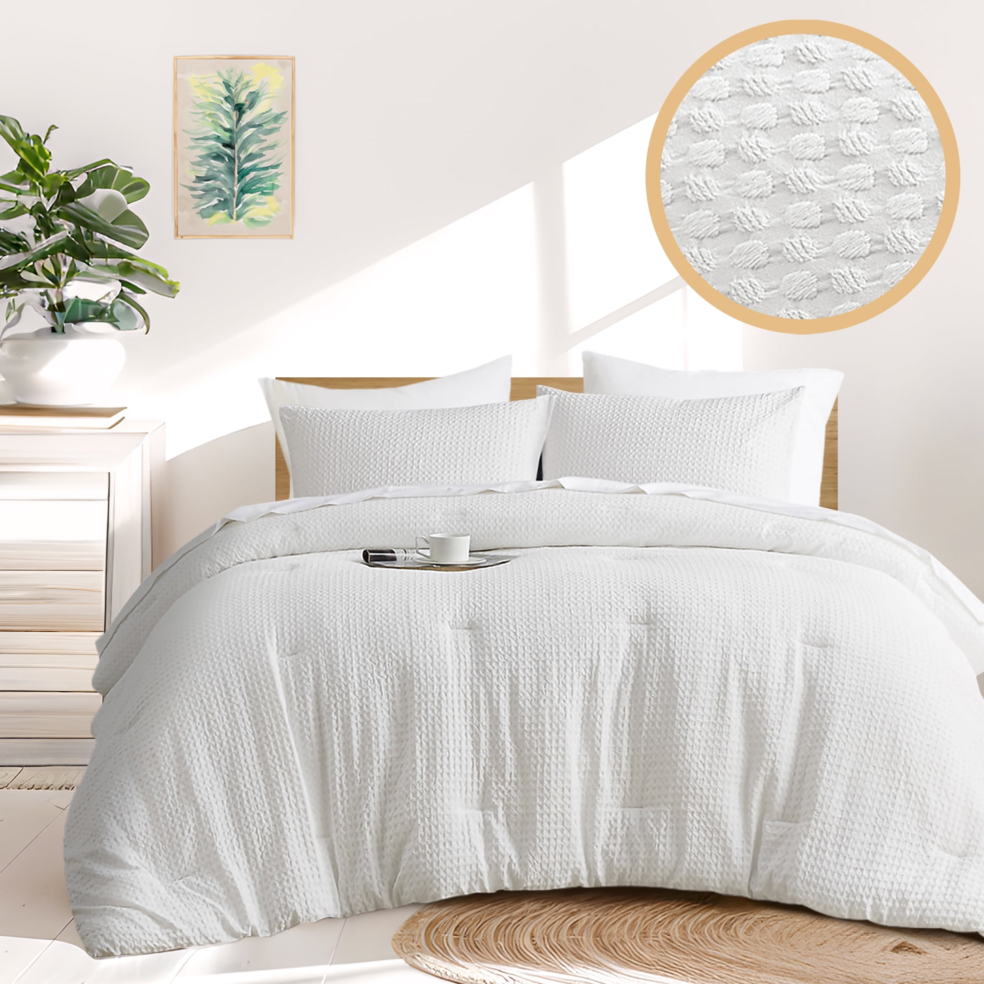 Regency Heights Full/Queen Comforter Set, 3-Piece Waffle Textured ...