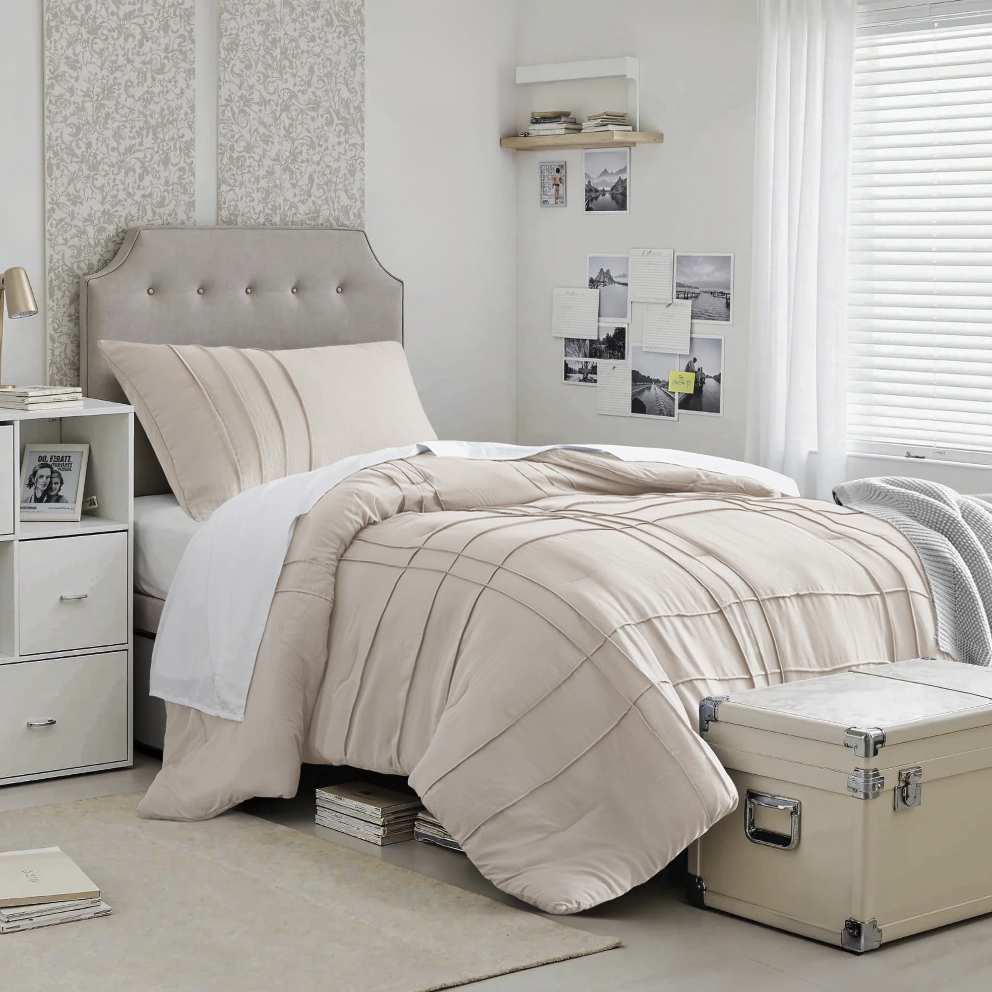 Regency Heights Twin/Twin XL Comforter Set, Boho 2-Piece Pintuck ...