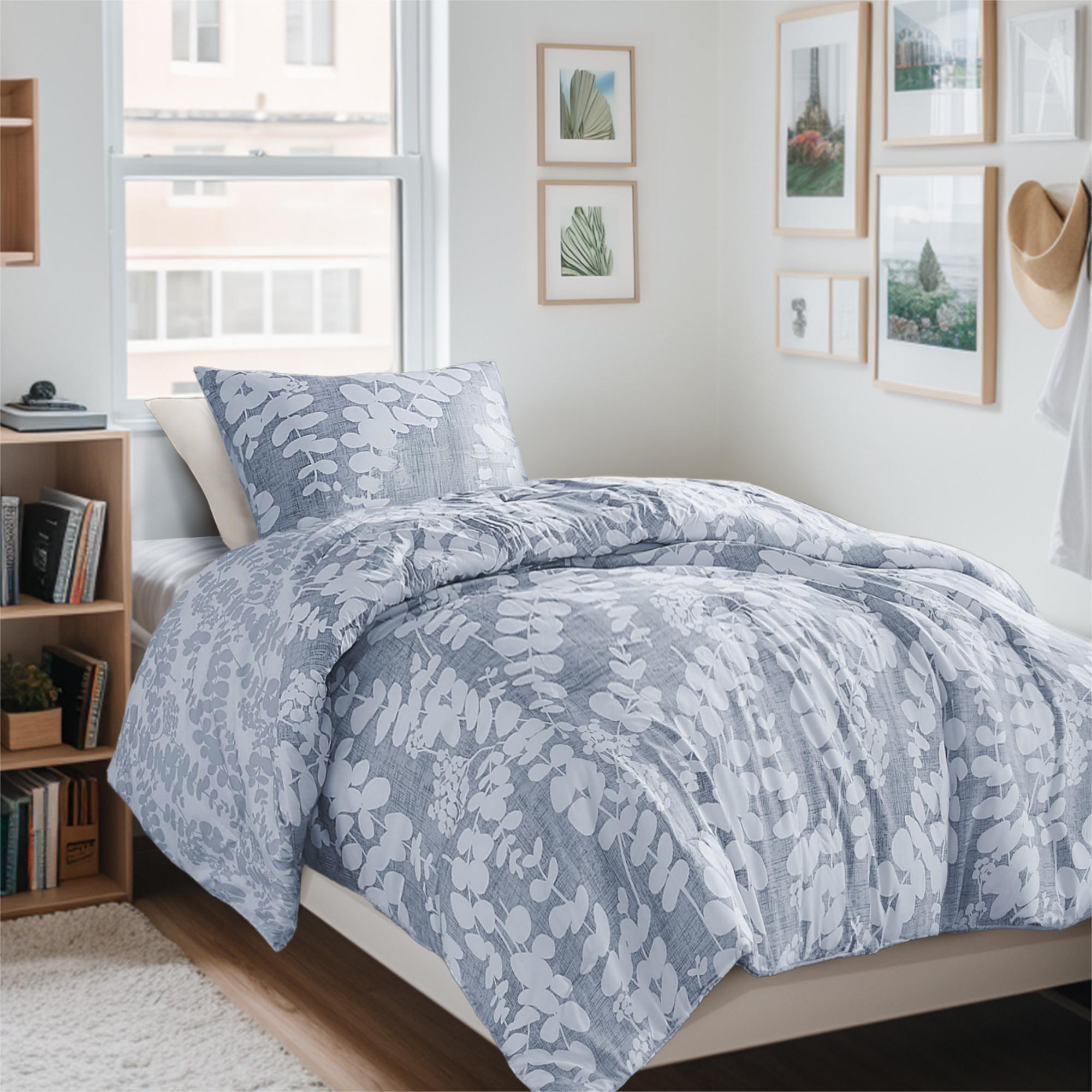 Boho Living Fresh Meadow 4-Piece Reversible Twin Comforter Set, Lilac ...