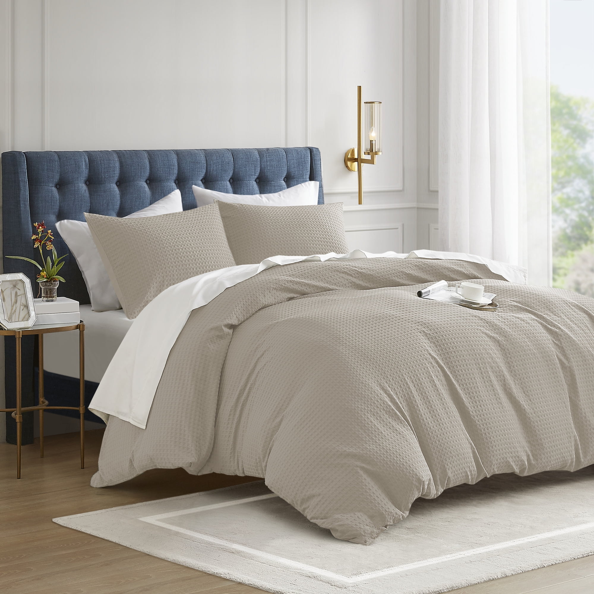 Regency Heights Adult Twin/Twin XL Waffle Weave Textured Duvet Cover ...
