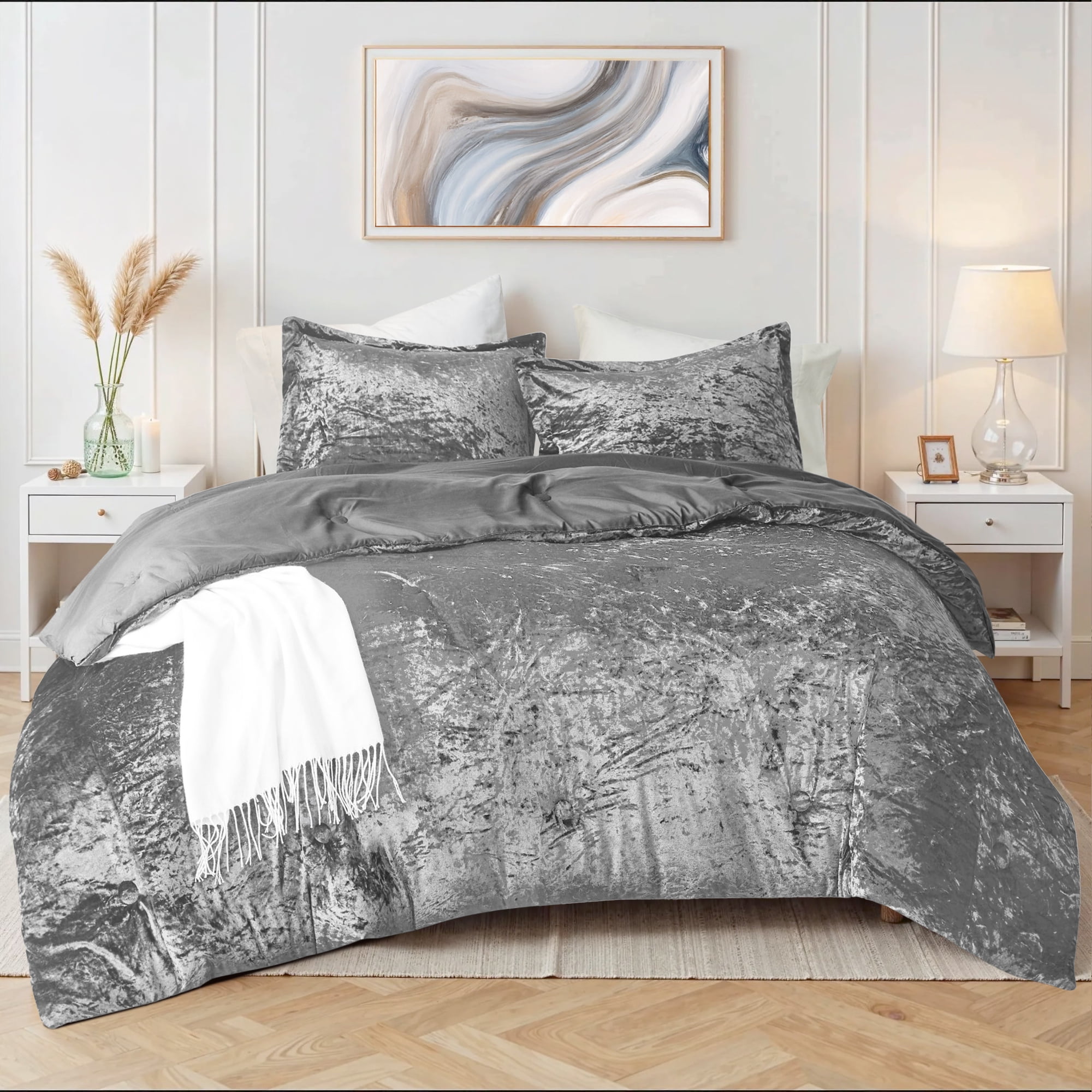 Regency Heights Luxury Velvet Comforter Set, 3-Piece Bedding, All ...