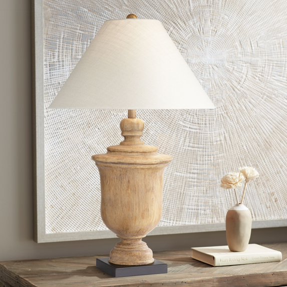 Regency Hill 30 1/4" High Rustic Faux Wood Urn Profile Table Lamp ...