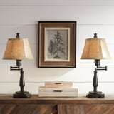 Regency Hill Andrea 22 1/2" High Small Farmhouse Rustic Desk Lamps Set ...