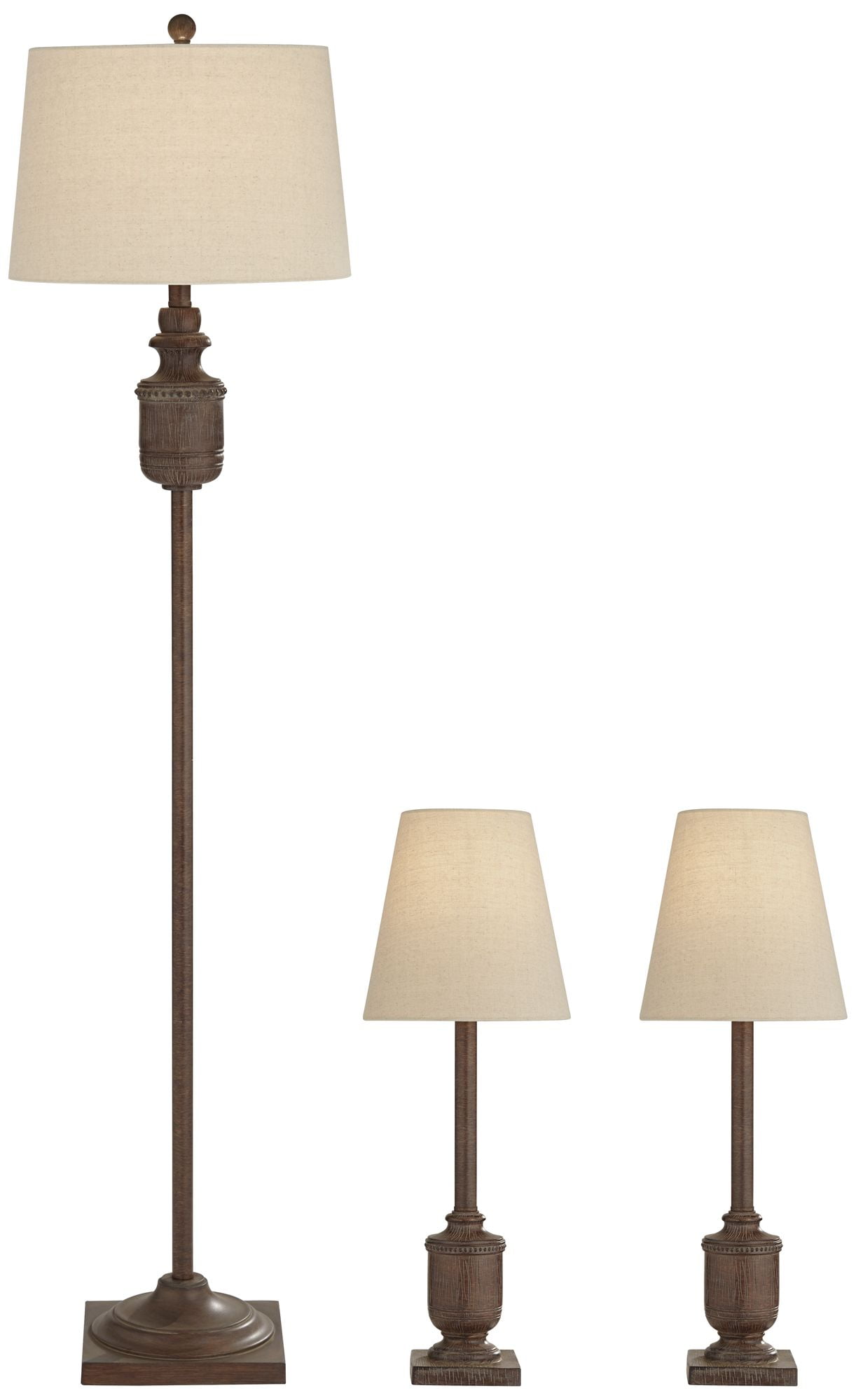Regency Hill Bledlow Urn Traditional Table and Floor Lamp Set Brown ...