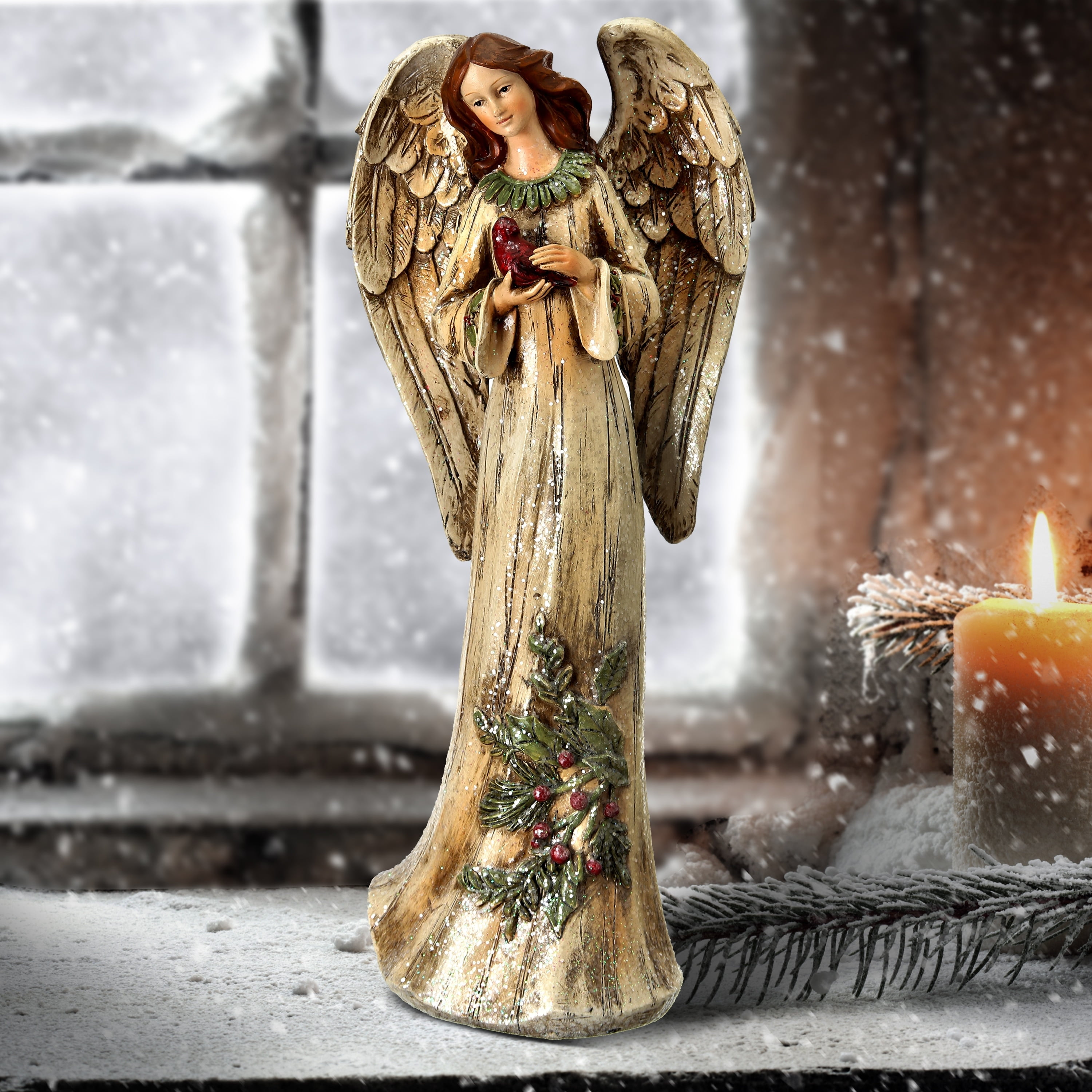 Regency International 12" Resin Angel W/Cardinal - Walmart.com