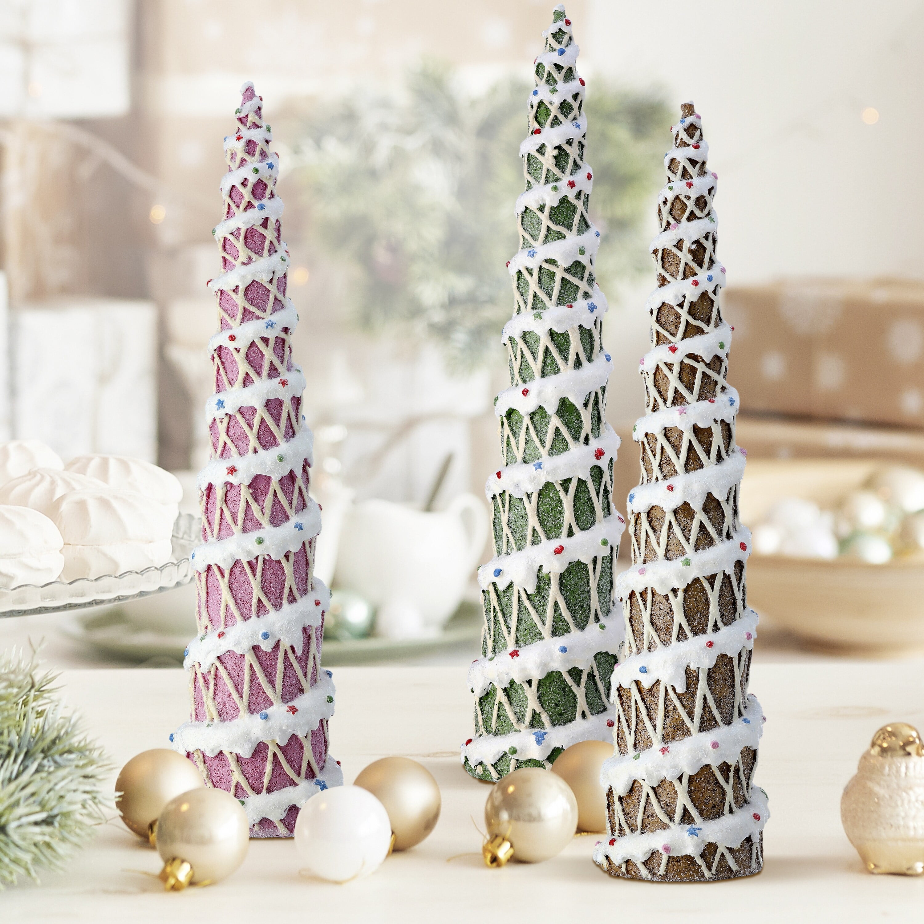 Regency International 13.5"Resin Gingerbread Tree, Set of 3 - Walmart.com