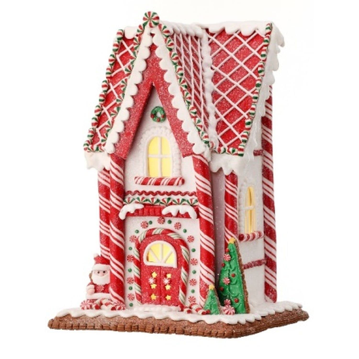 Regency International 13"Led Bty/Tmr Gingerbread Peppermint House - Walmart.com