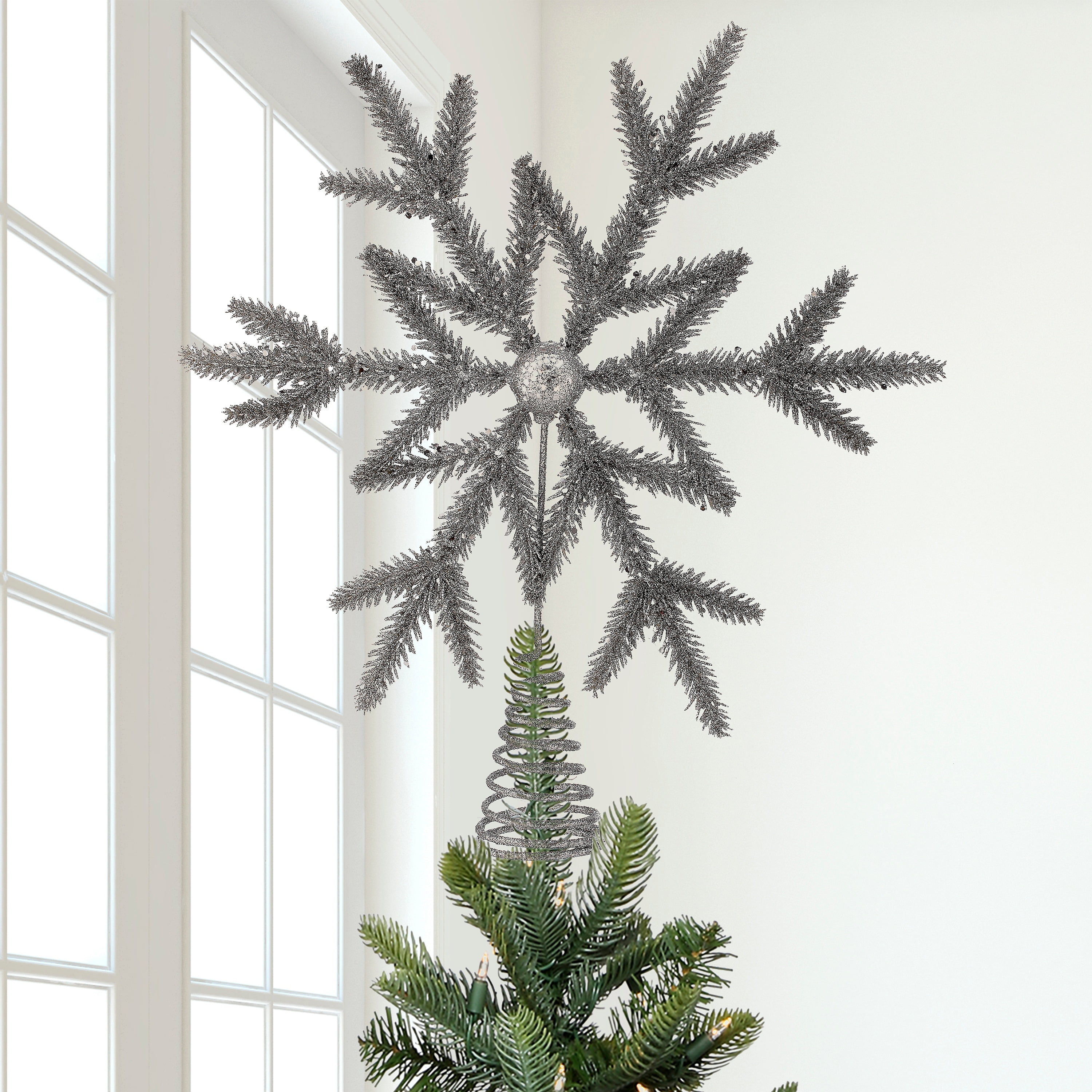 Regency International 14.5" Glitter Evergreen Tree Topper - Walmart.com