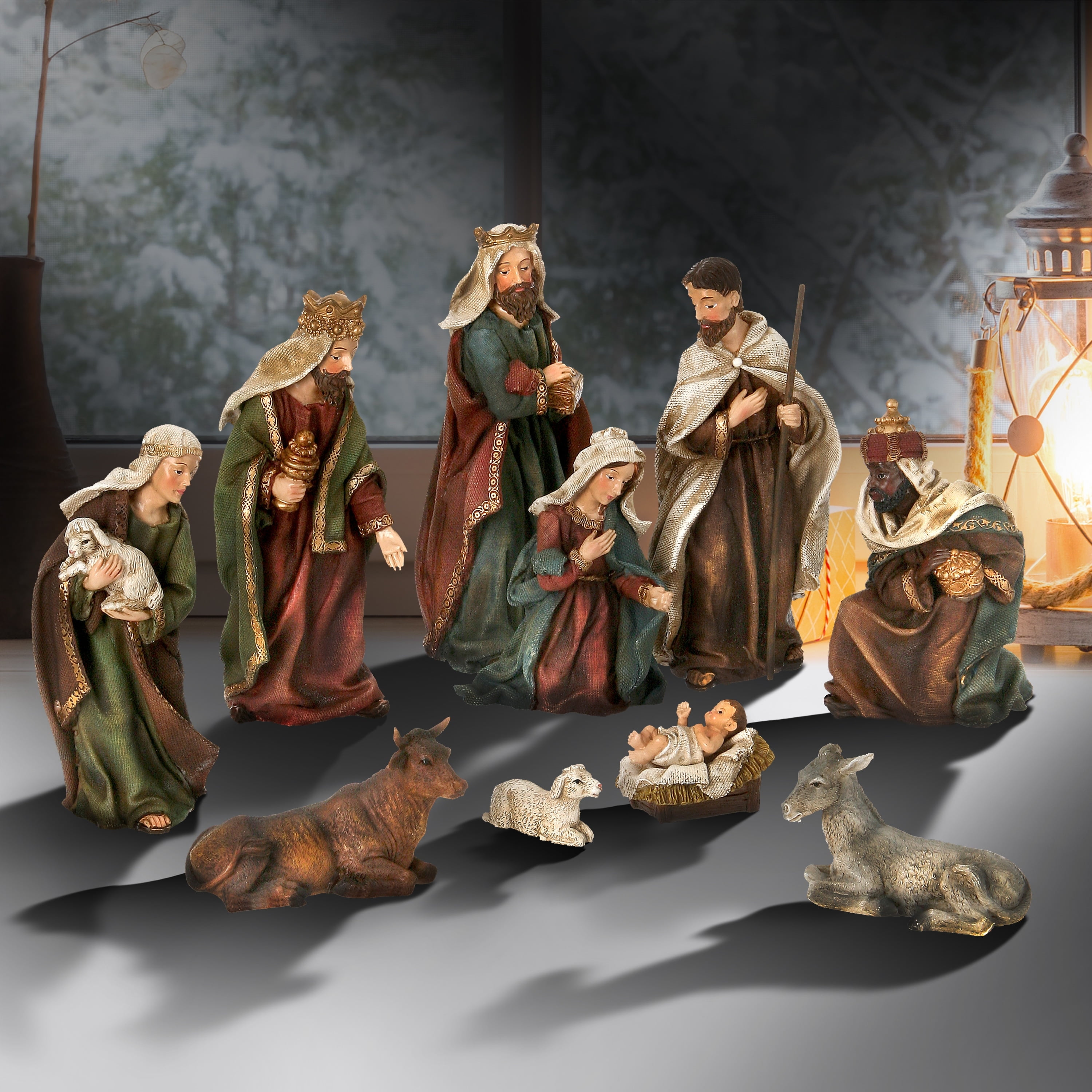 Regency International 2-7.5" Resin Linen Nativity Set/10 Pict Box - 2 ...
