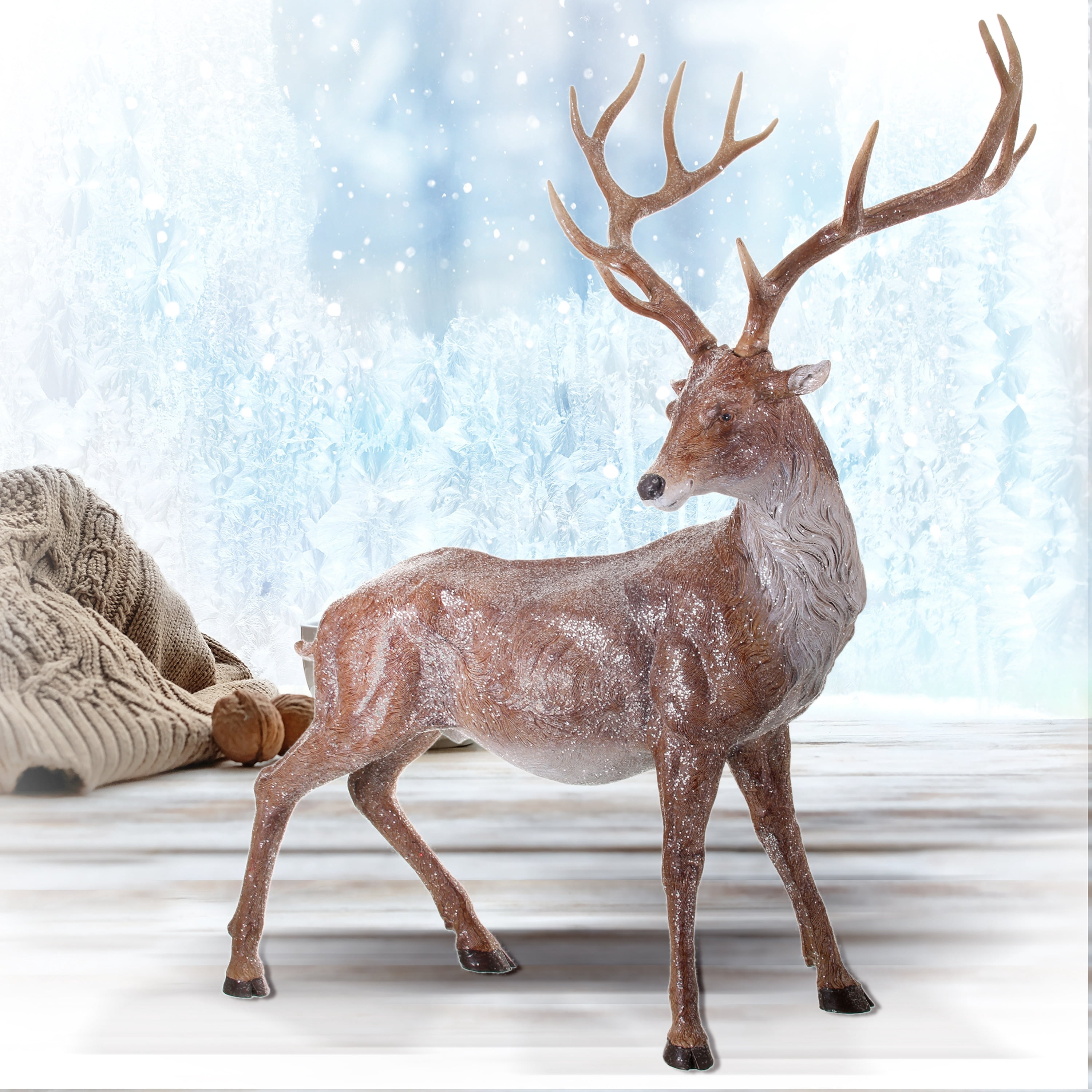 Regency International 30" Resin Frosted Standing Buck Deer - Walmart.com